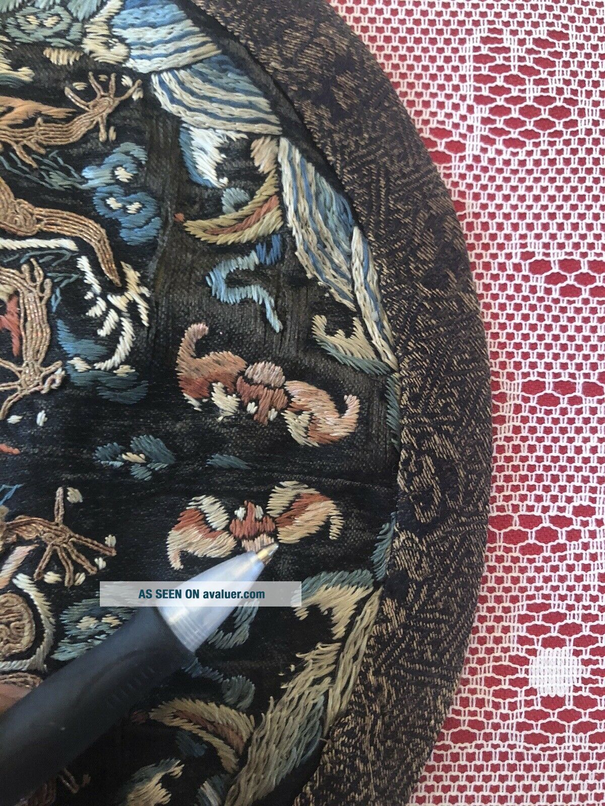 ANTIQUE OR VINTAGE CHINESE FIVE TOE DRAGON BATS ROUNDEL OR RANK BADGE ...