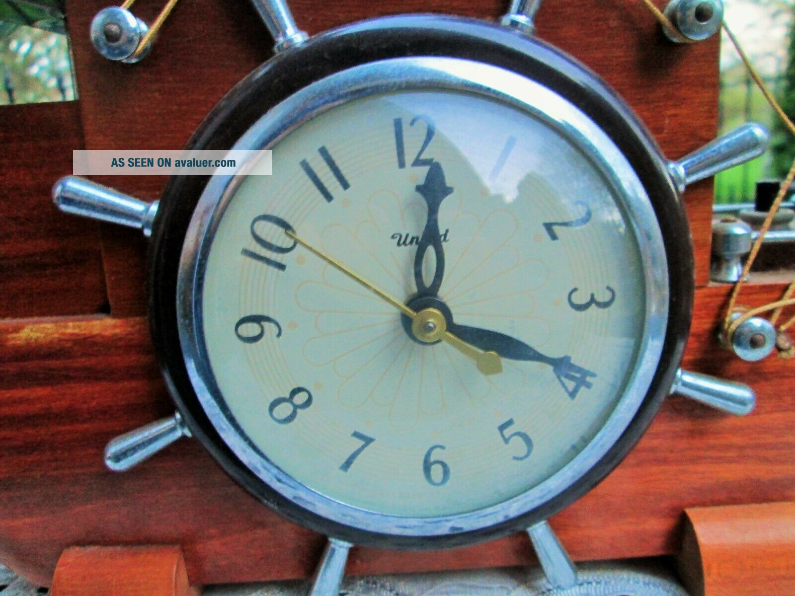 Vintage Maritime UNITED CLOCK CO Lighted Ship Mantle Clock Electric ...