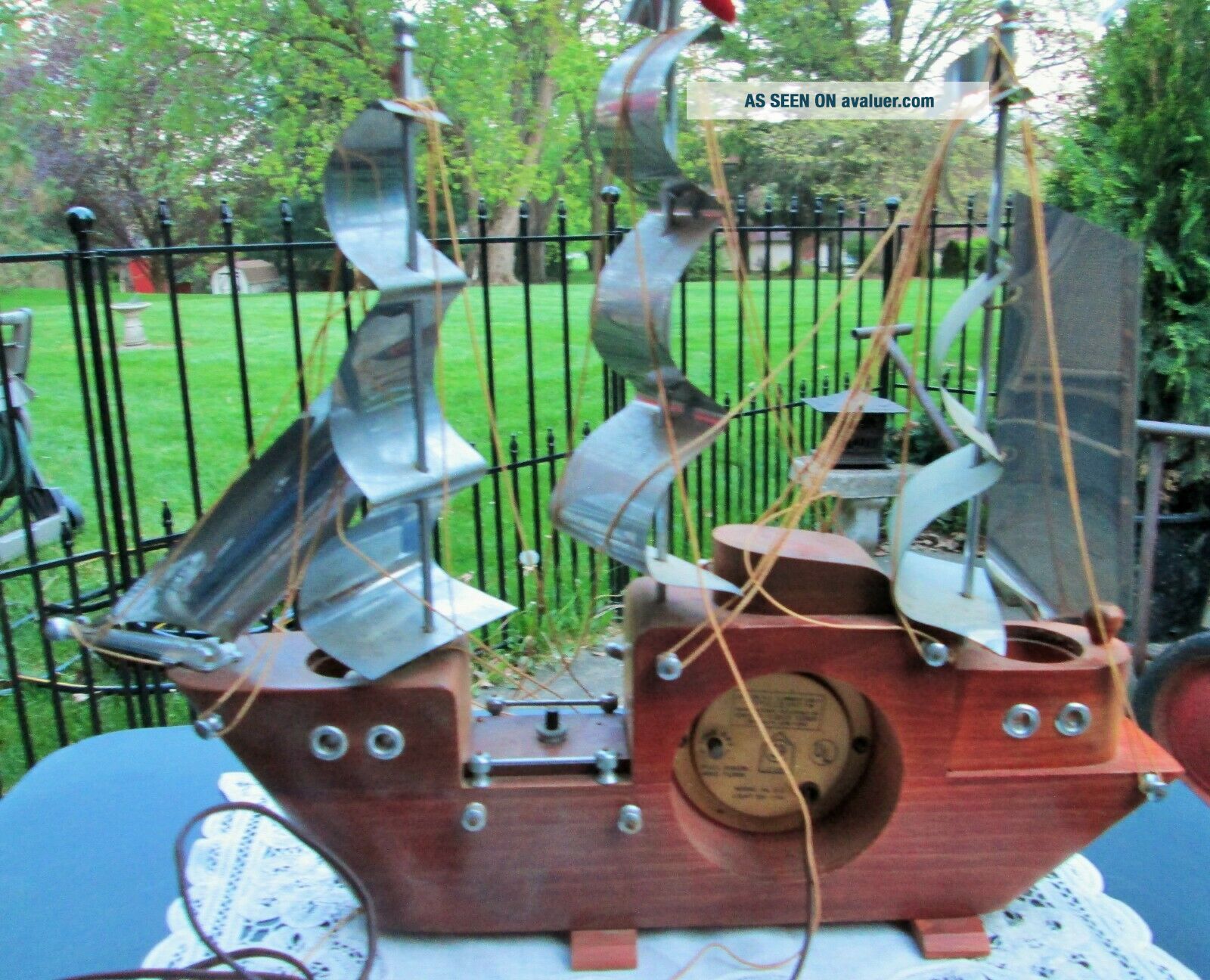 Vintage Maritime UNITED CLOCK CO Lighted Ship Mantle Clock Electric ...