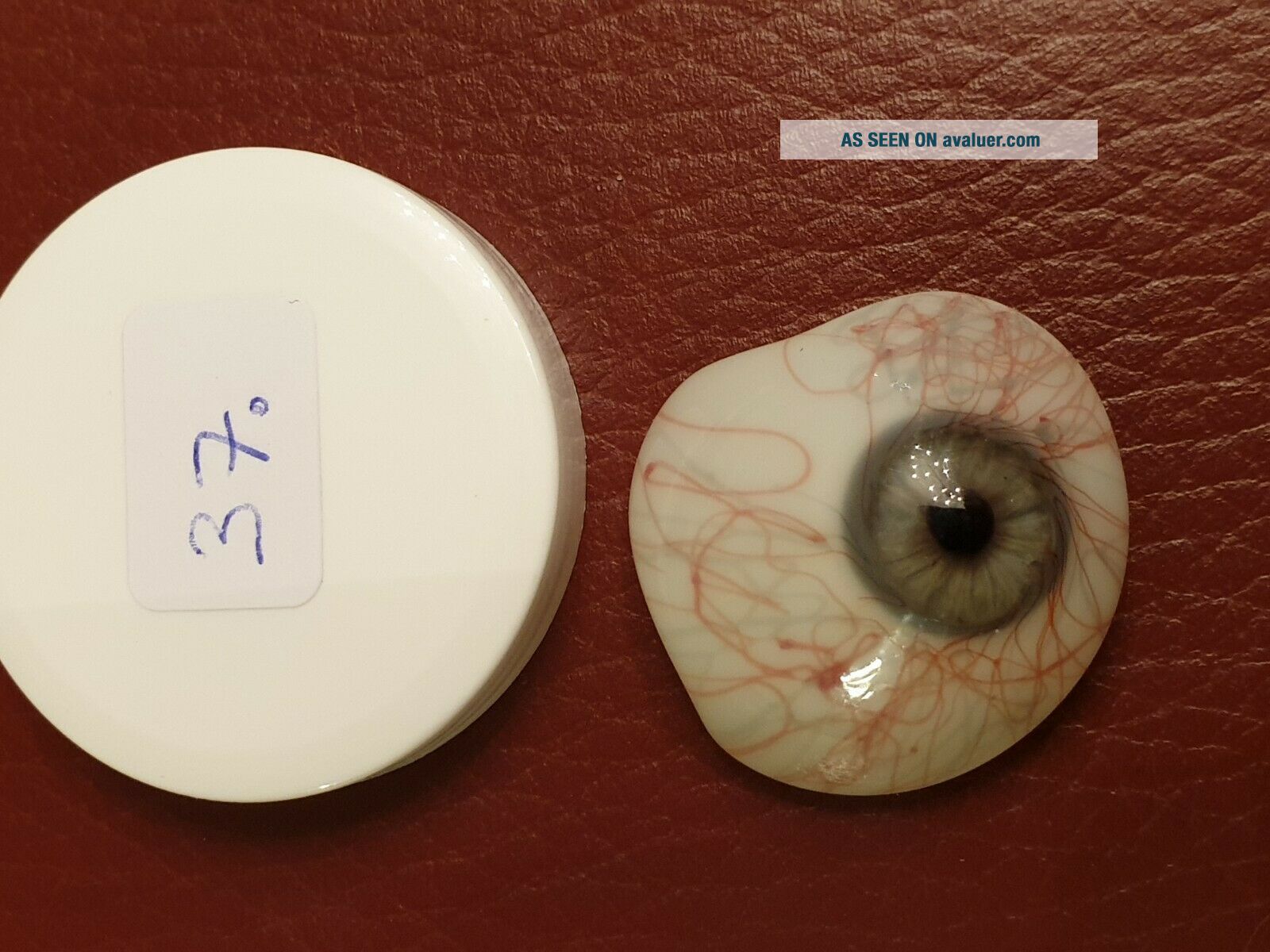 Old HUMAN Prosthetic GLASS EYE Vintage LAUSCHA Germany 37 | #259056