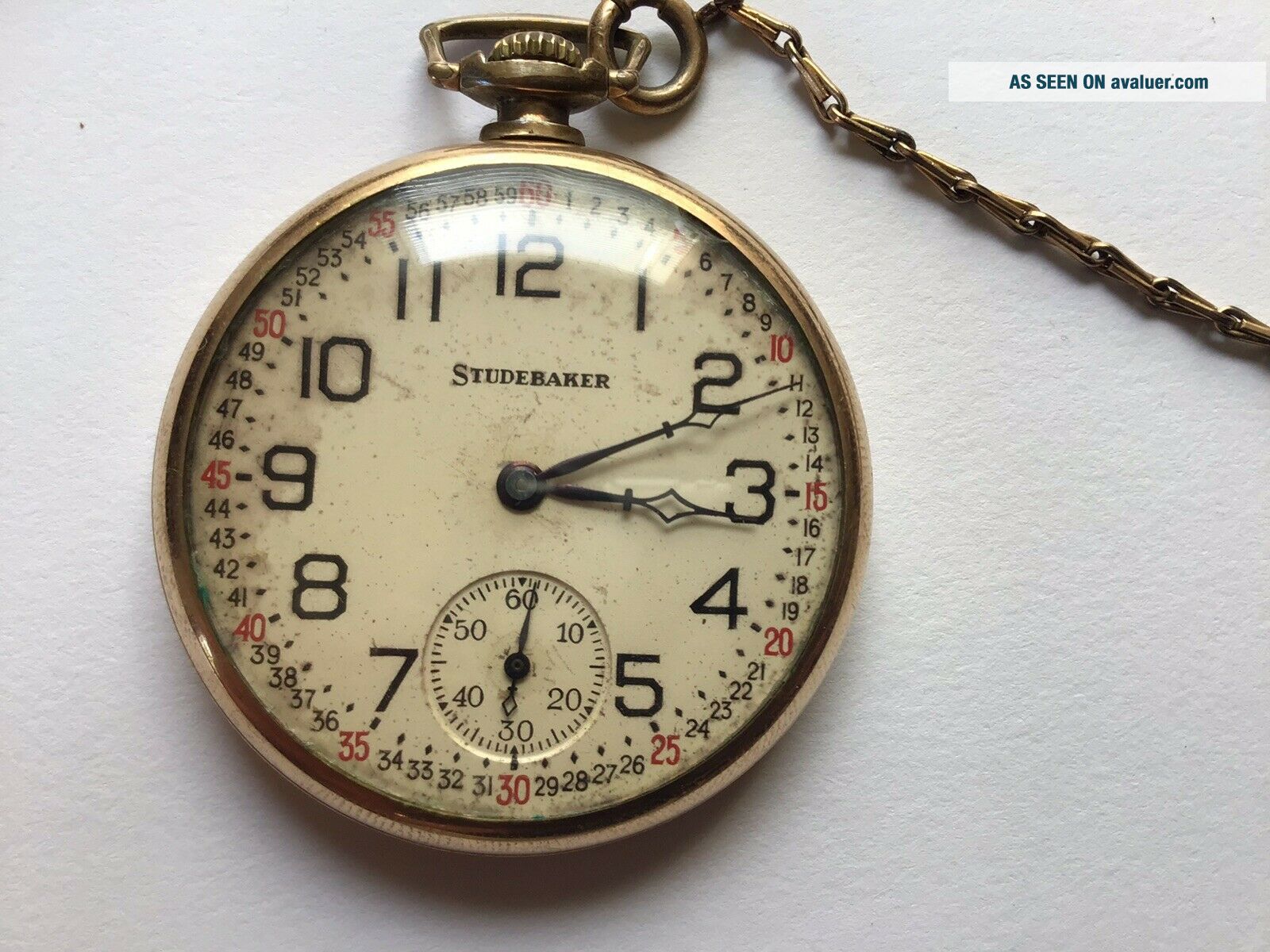 Vintage Studebaker 21 Jewel Pocket Watch 14K Gold Filled Open Face ...