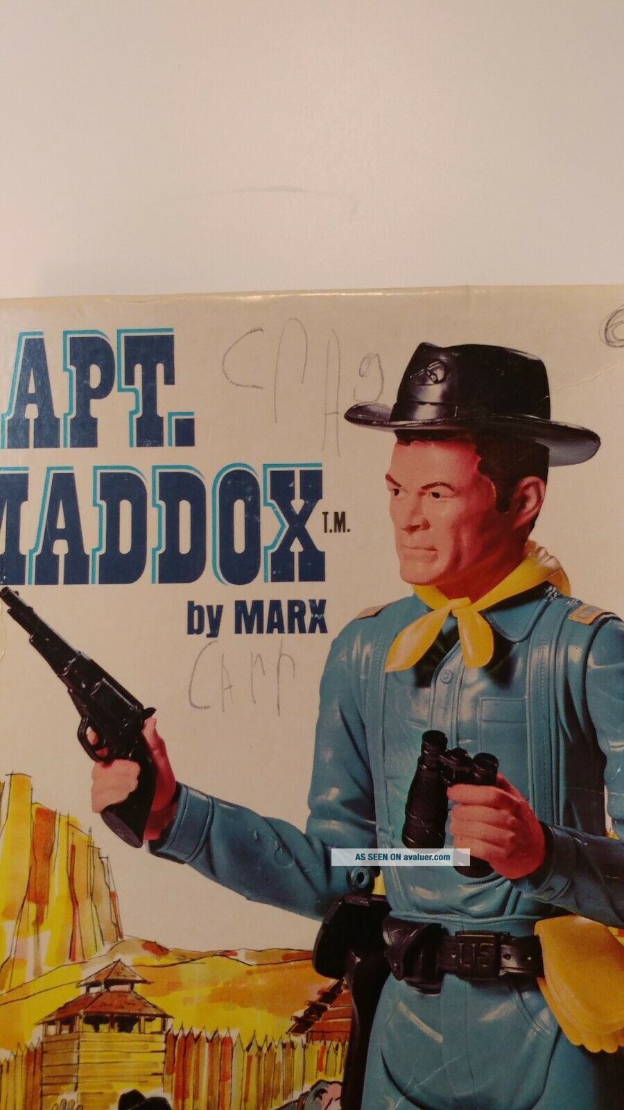 VINTAGE 1967 Capt Maddox Fort Apache Fighters Johnny WEST 1865 Figure ...