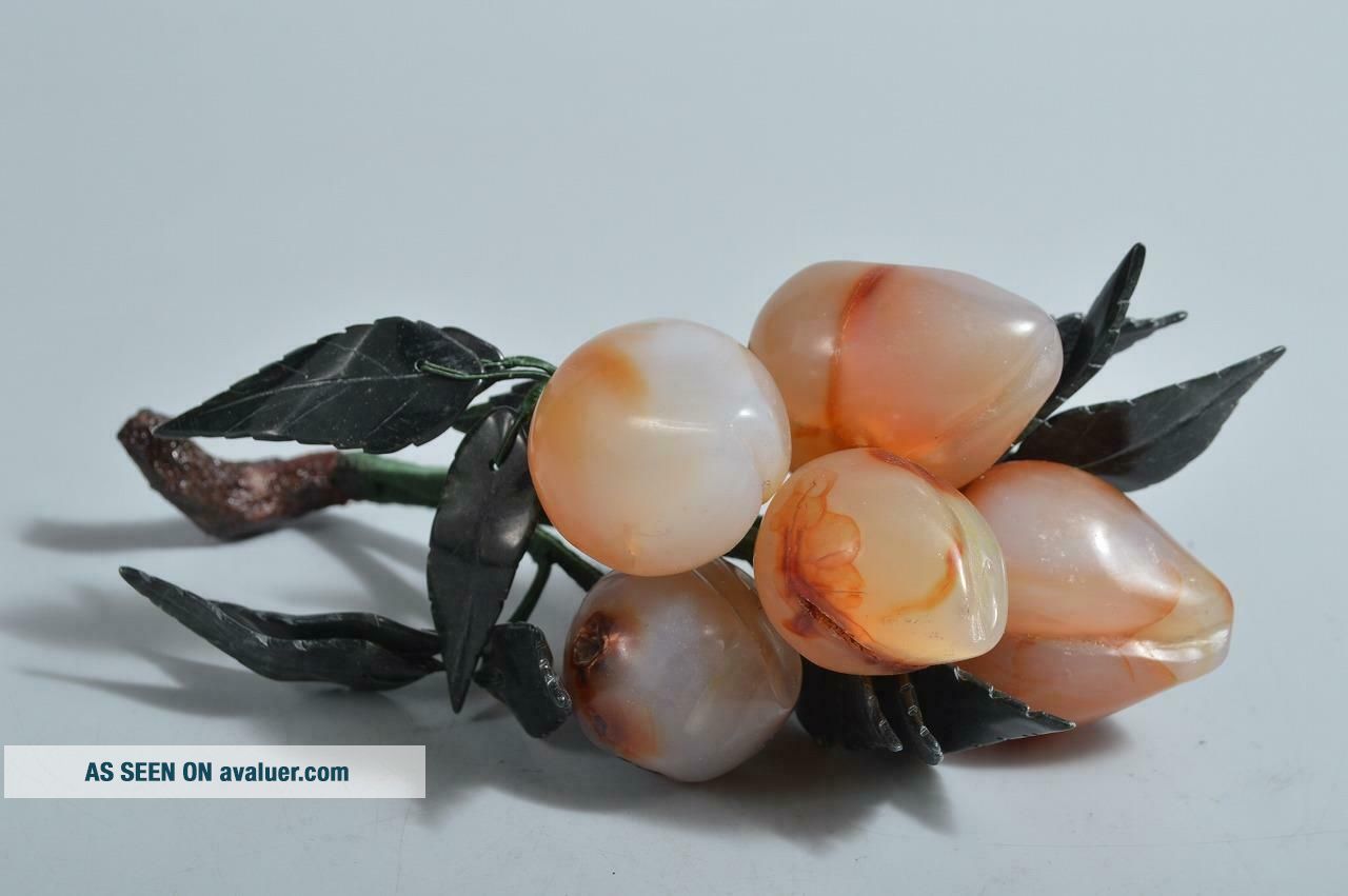 T5920: Chinese Stone Peach STATUE Sculpture Ornament Figurines Tea ...