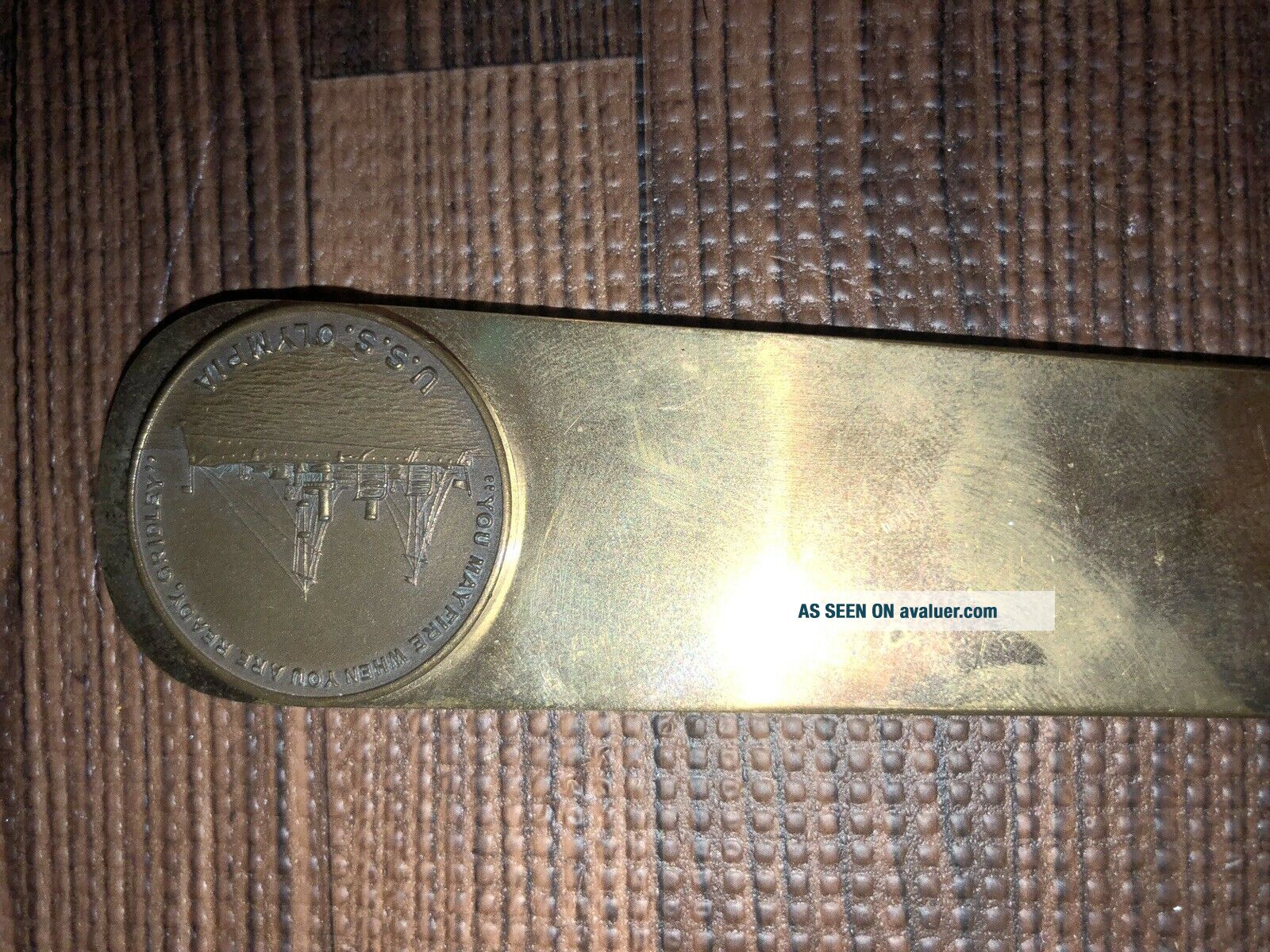 Spanish American War Admiral Dewey Letter Opener, W/Medal Made From USS ...