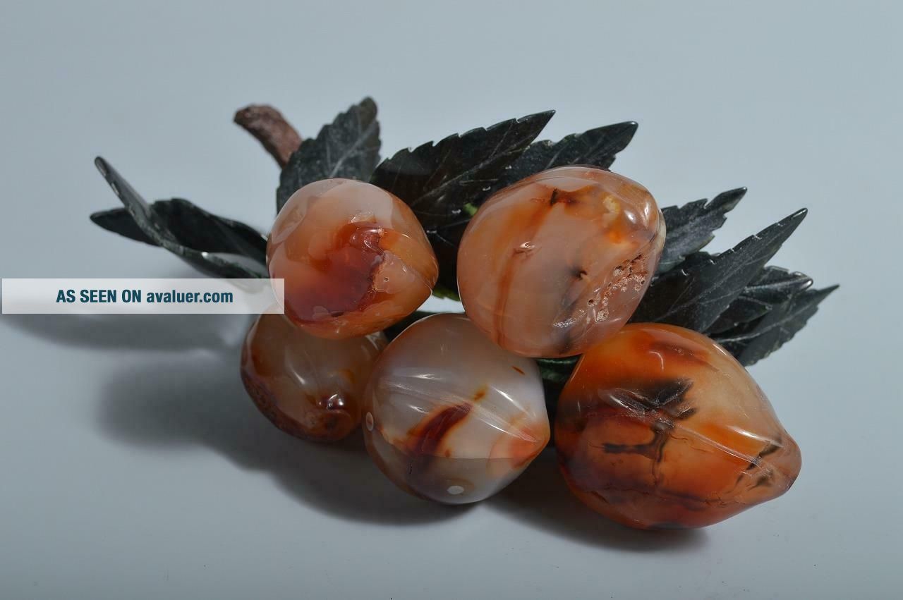 T4137: Chinese Stone Peach STATUE Sculpture Ornament Figurines Okimono ...