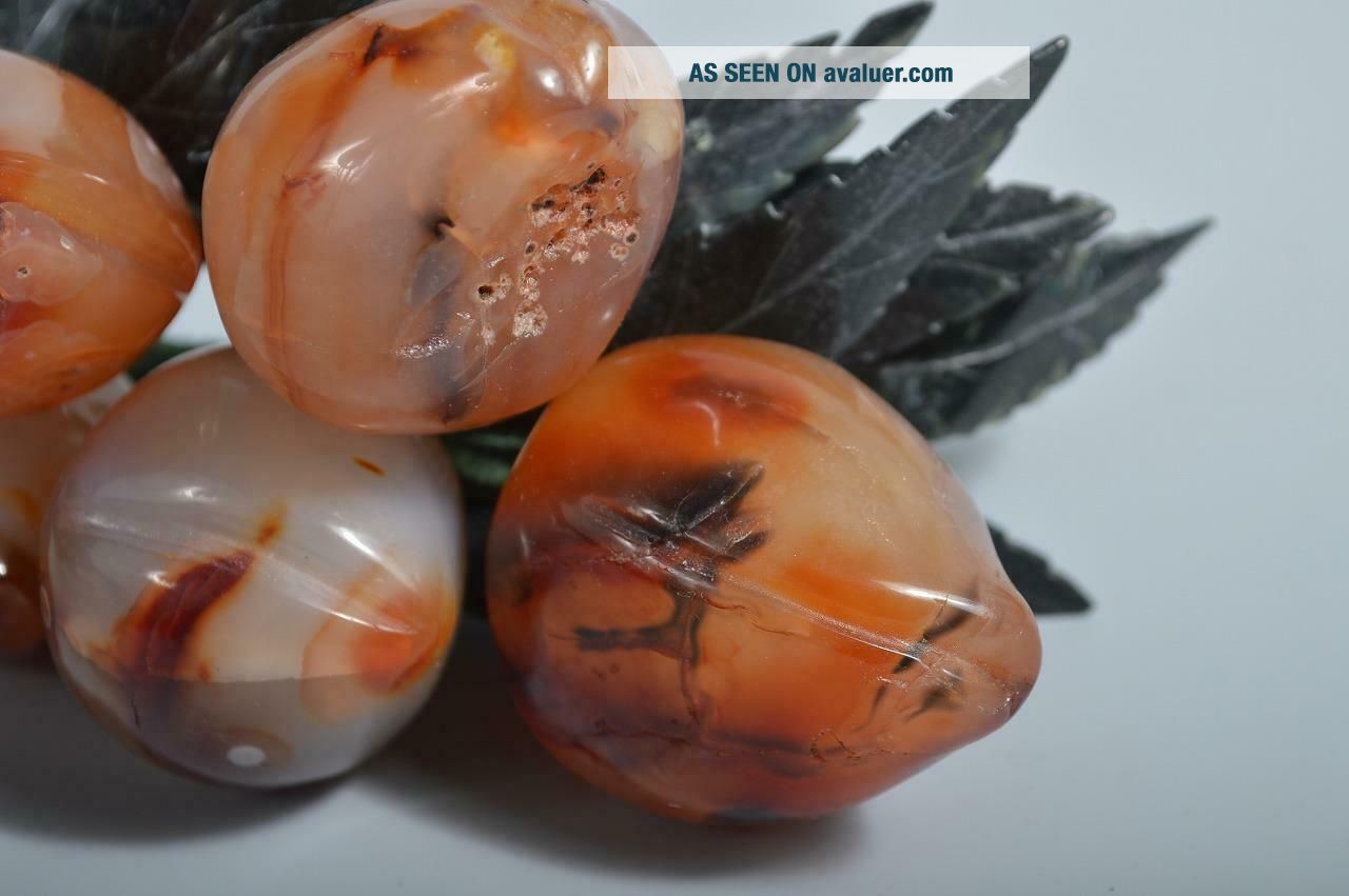 T4137: Chinese Stone Peach STATUE Sculpture Ornament Figurines Okimono ...