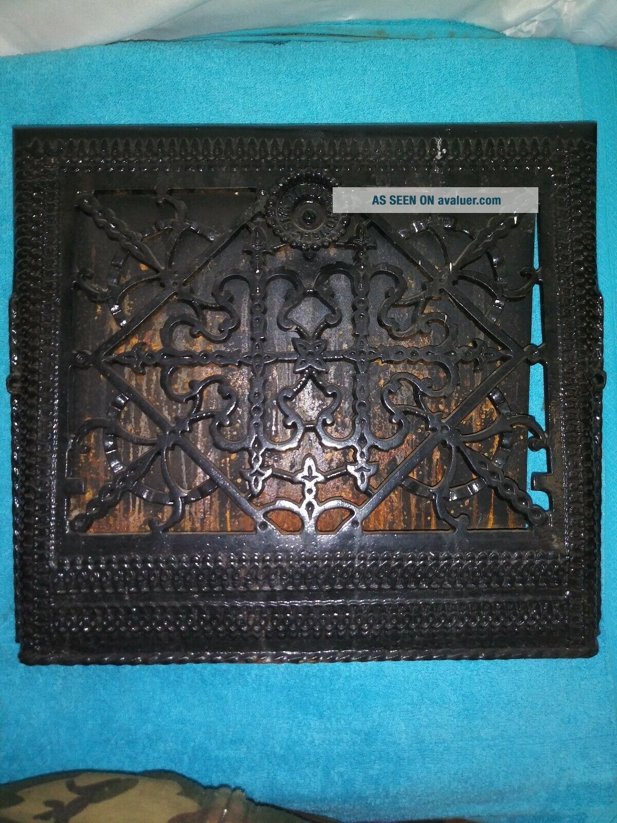 Antique Cast Iron Wall Register Ornate | #293699