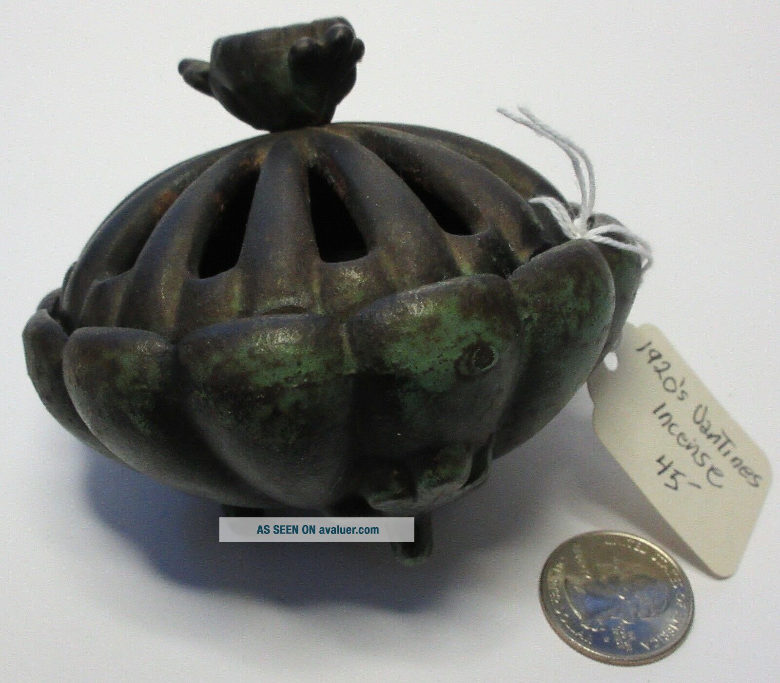 Antique Signed Van Tine ' S Cast Iron Incense Burner | #303553