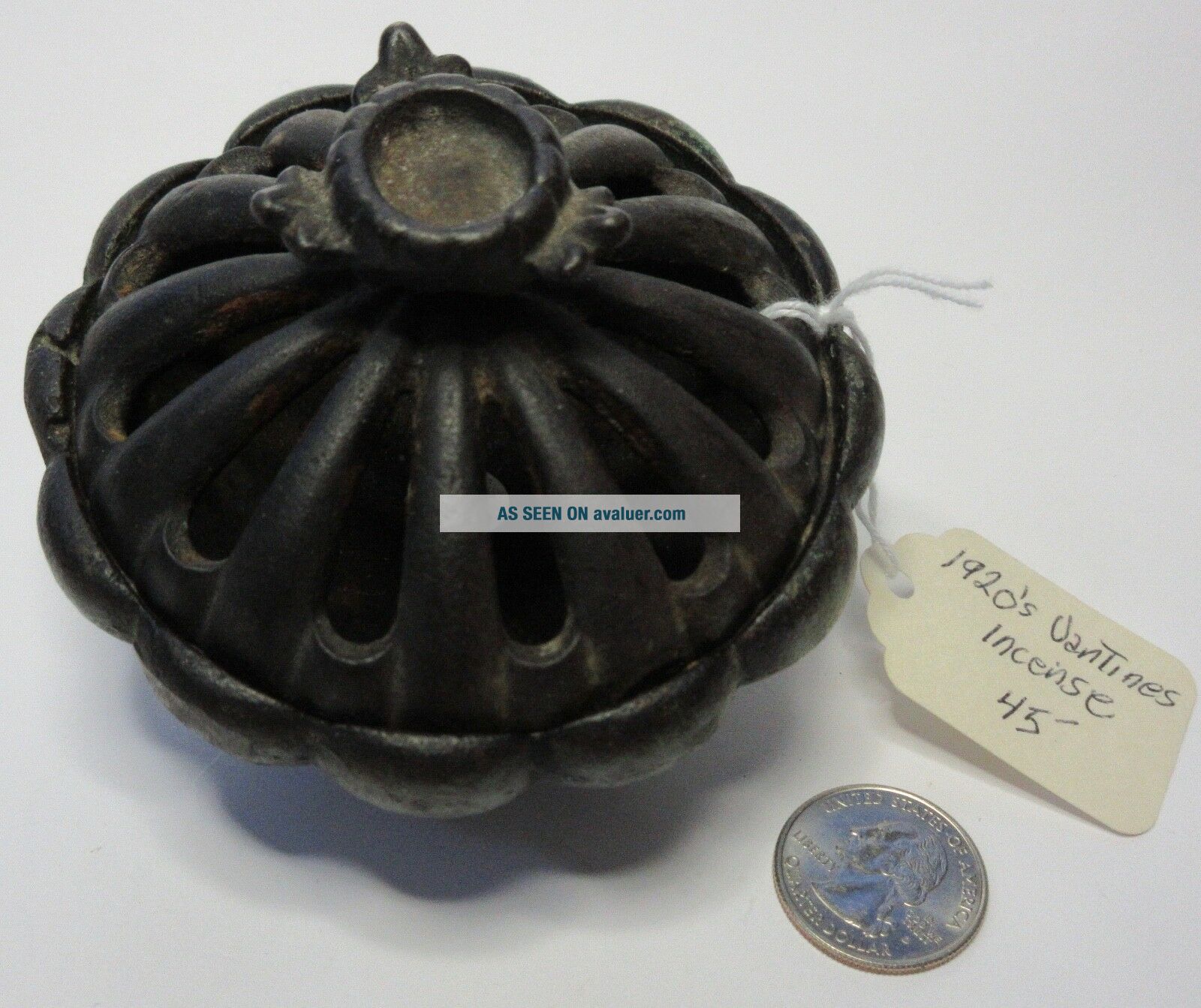 Antique Signed Van Tine ' S Cast Iron Incense Burner | #303553
