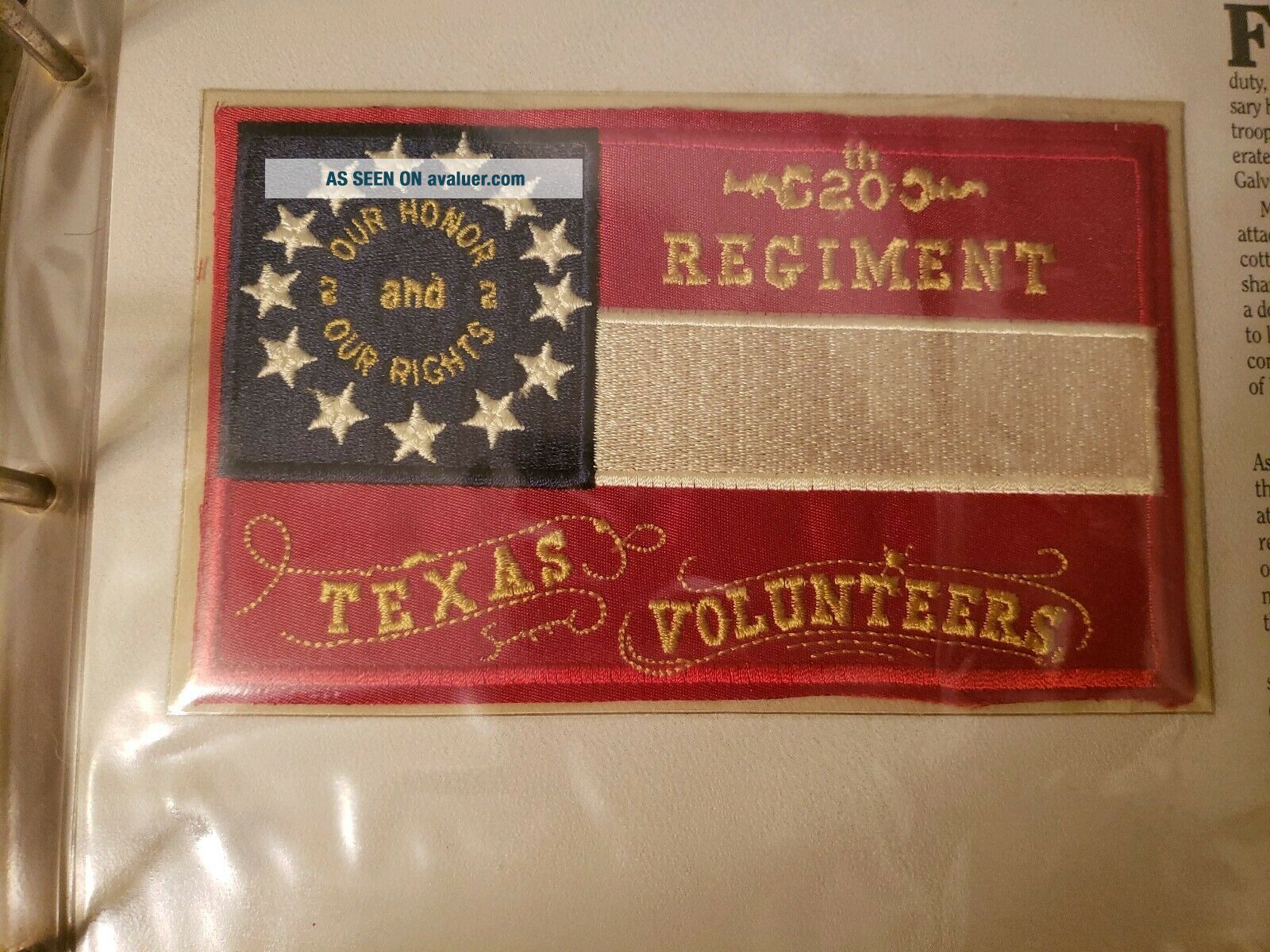 20TH TEXAS INFANTRY REGIMENT BATTLE FLAGS OF THE CIVIL WAR PATCH | #311054