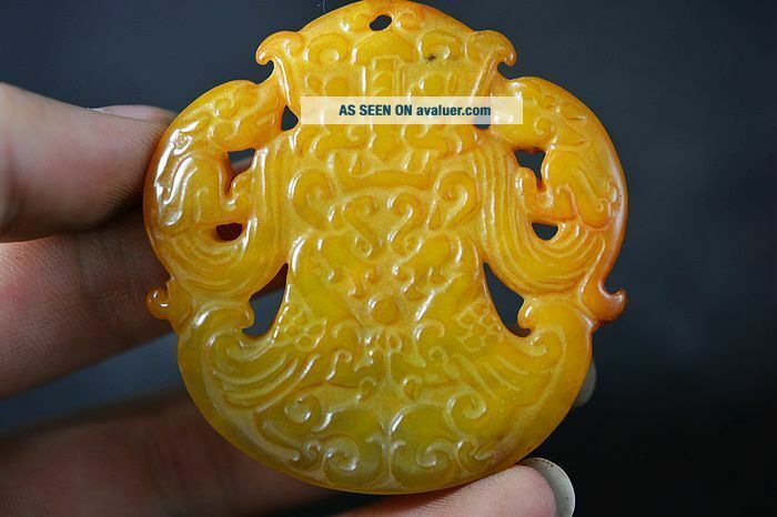 Delicate Chinese Old Jade Carved Two - Sided Dragon Pendant H92 | #324278