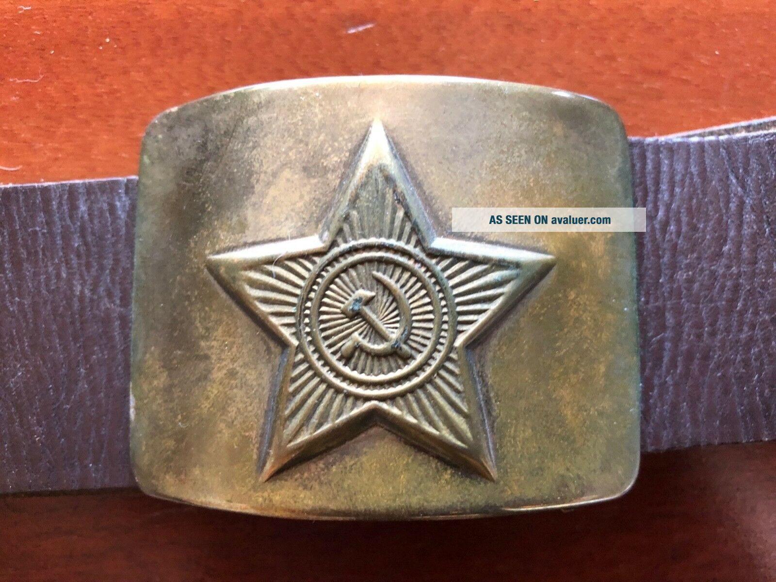 Authentic Old Soviet (USSR) Military Leather Belt With Brass Buckle ...