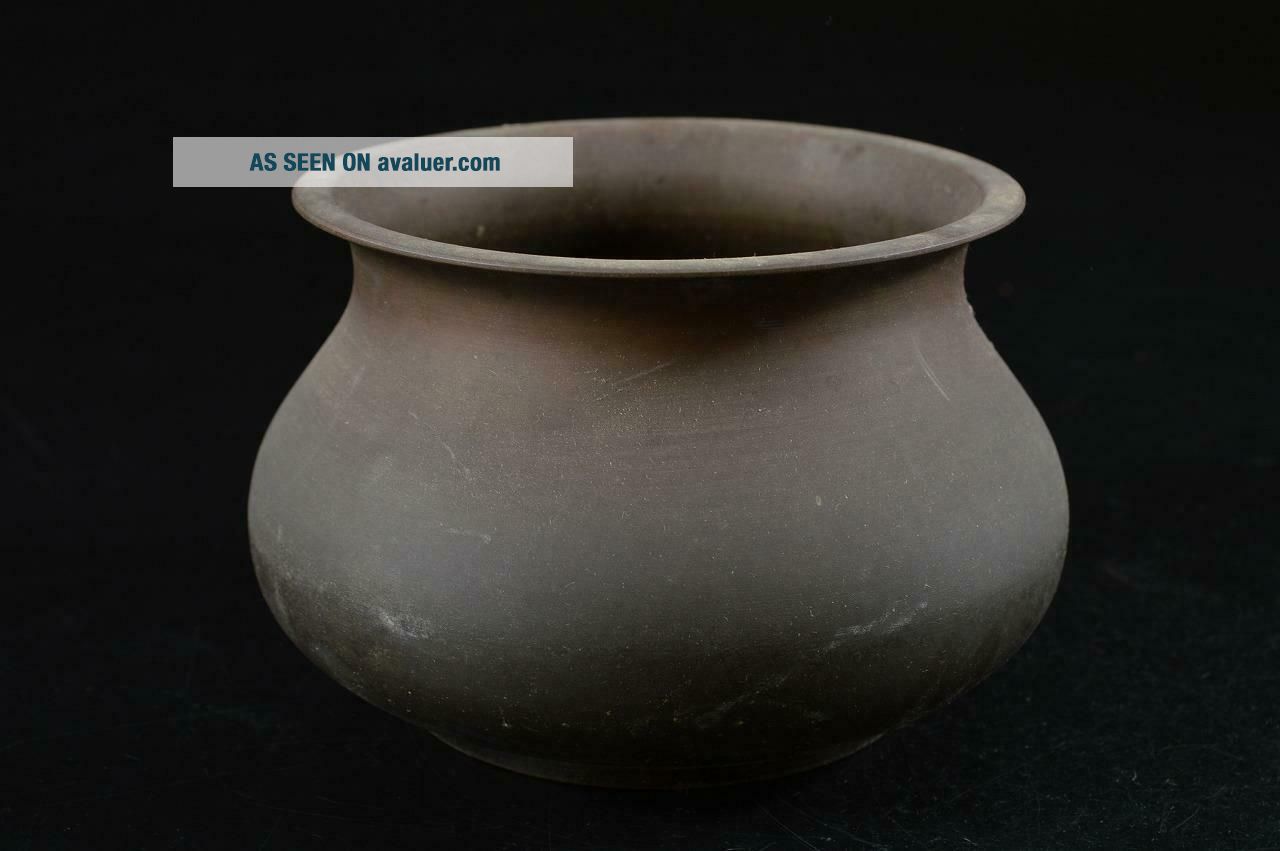 G8189: Japanese Old Copper WASTE - WATER POT Kensui, Nakagawa Joeki ...