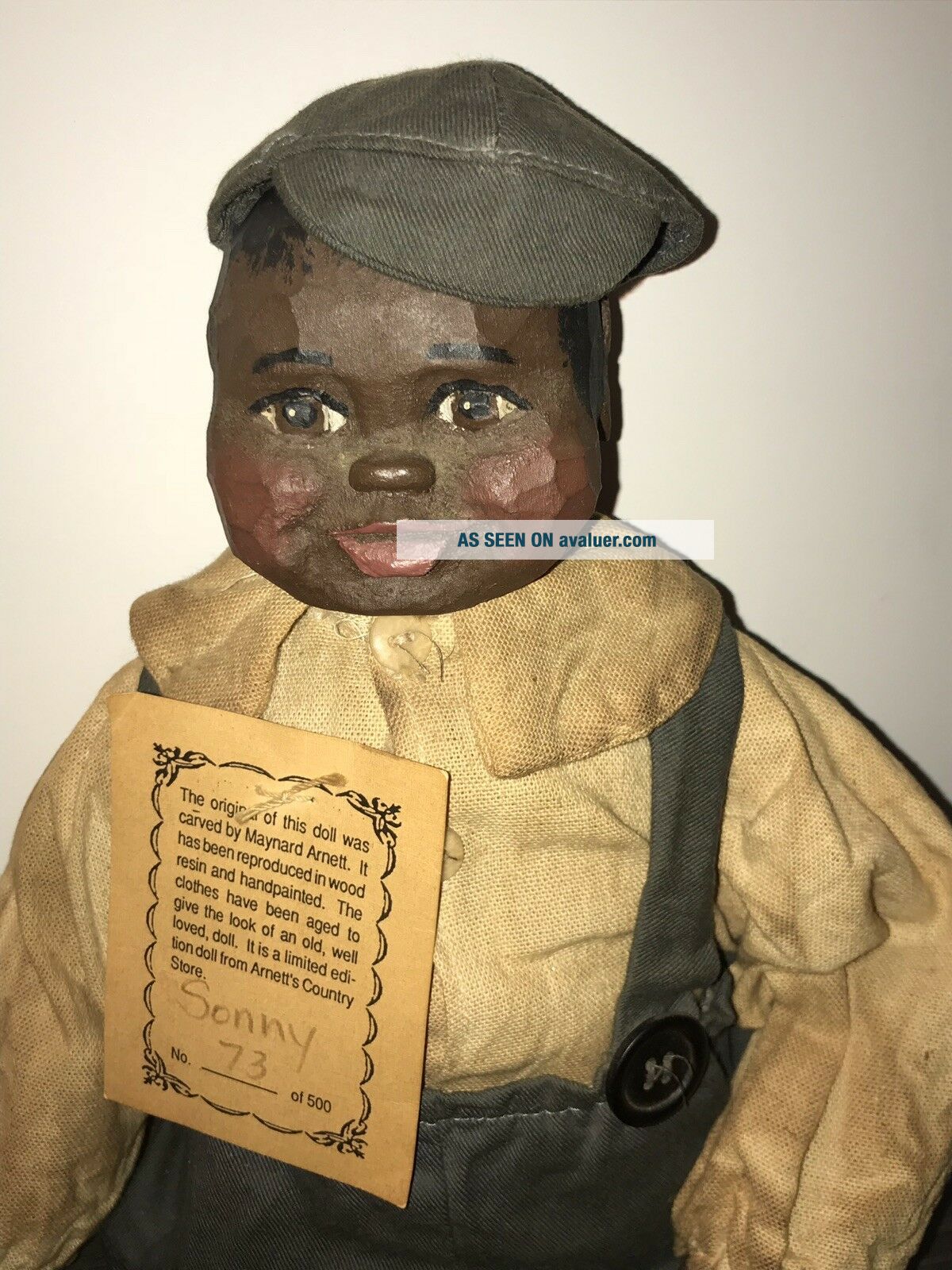 AFRICAN AMERICAN HAUNTED POSSESSED DOLL CIVIL WAR WOODEN MAYNARD ARNETT ...