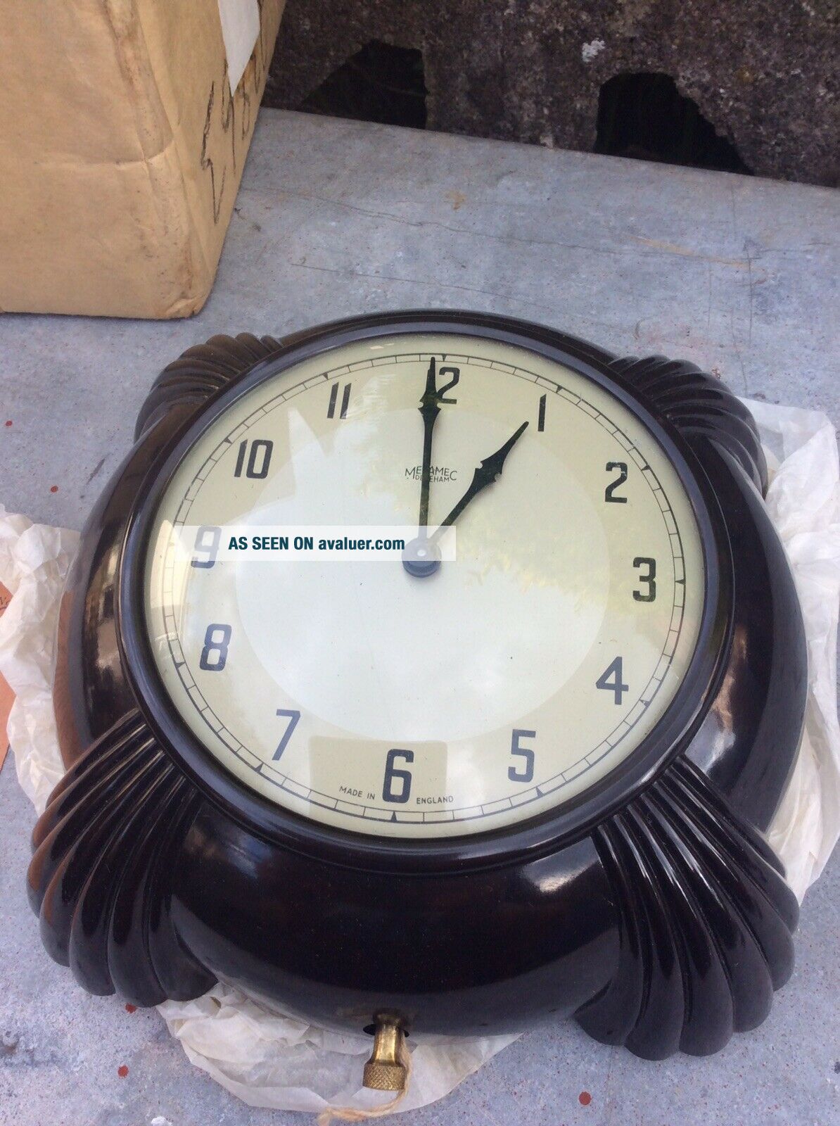 Vintage Brown Metamec Dereham Art Deco Bakelite Electric Clock Old ...