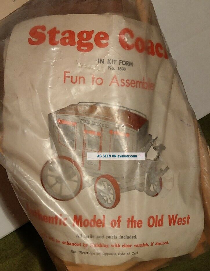 VTG UNASSEMBLED WOODEN STAGE COACH KIT NO. 1500 WELLS FARGO & CO. | #342028