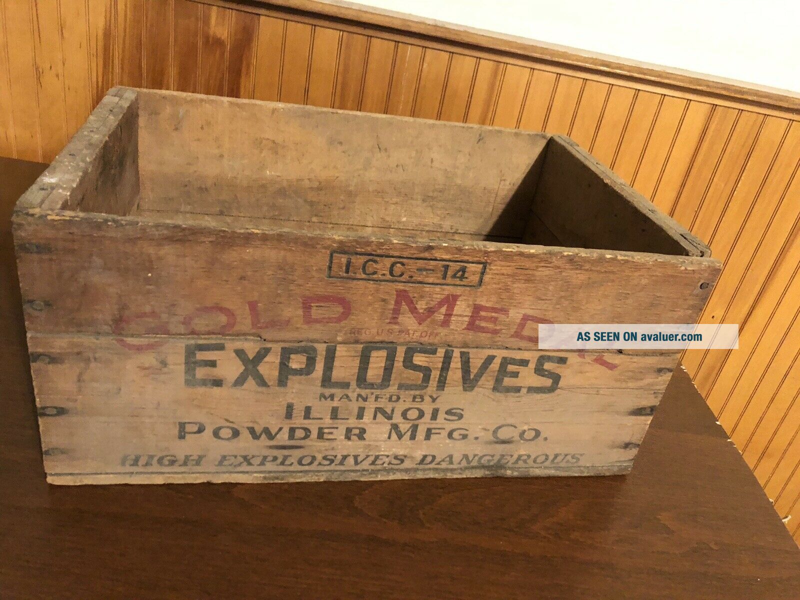 VINTAGE GOLD MEDAL EXPLOSIVE DYNAMITE ILLINOIS POWDER WOOD BOX CRATE ...