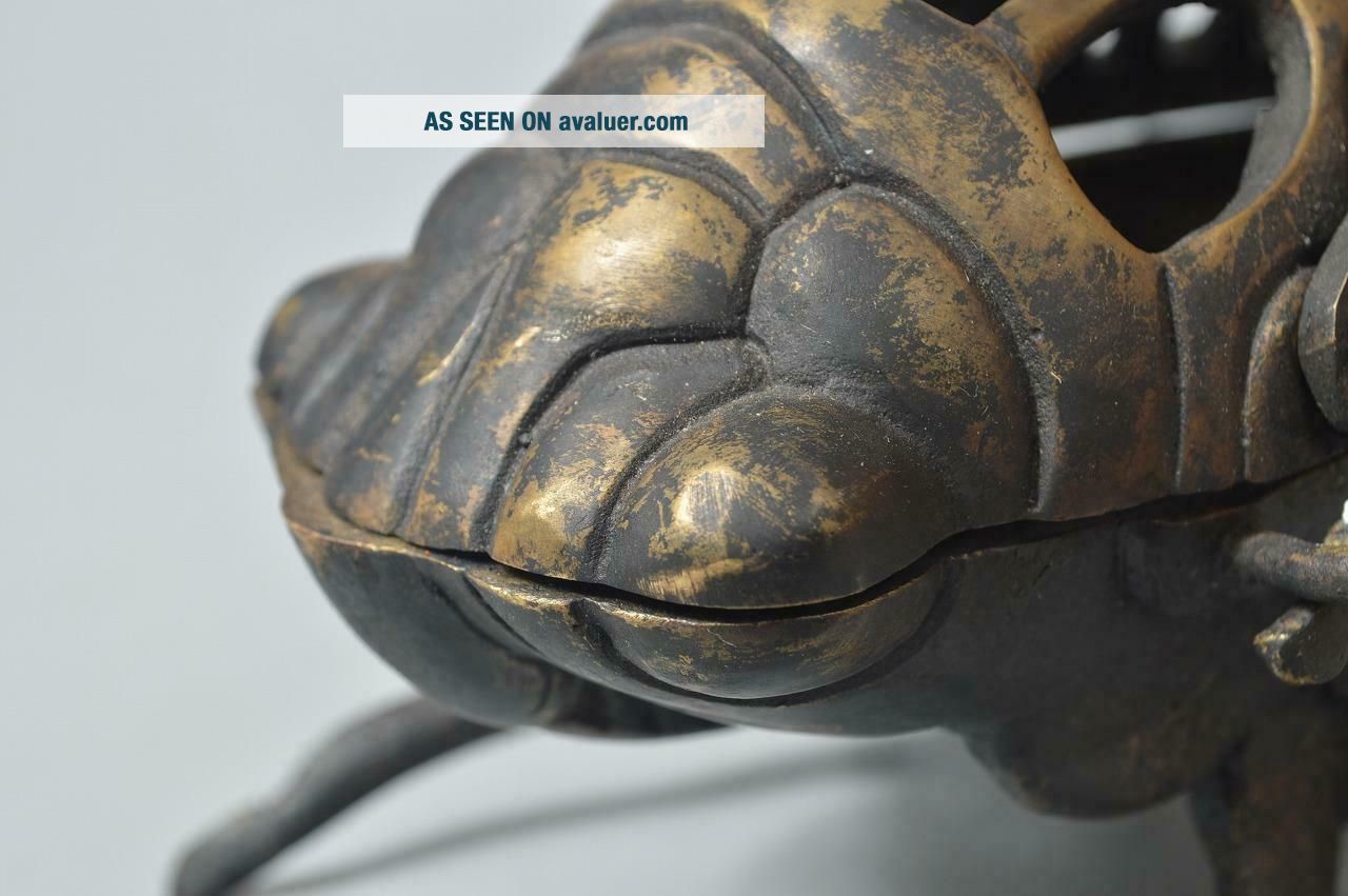 T4415: Japanese XF Copper Watermarks Sculpture Cicada - Shaped INCENSE ...