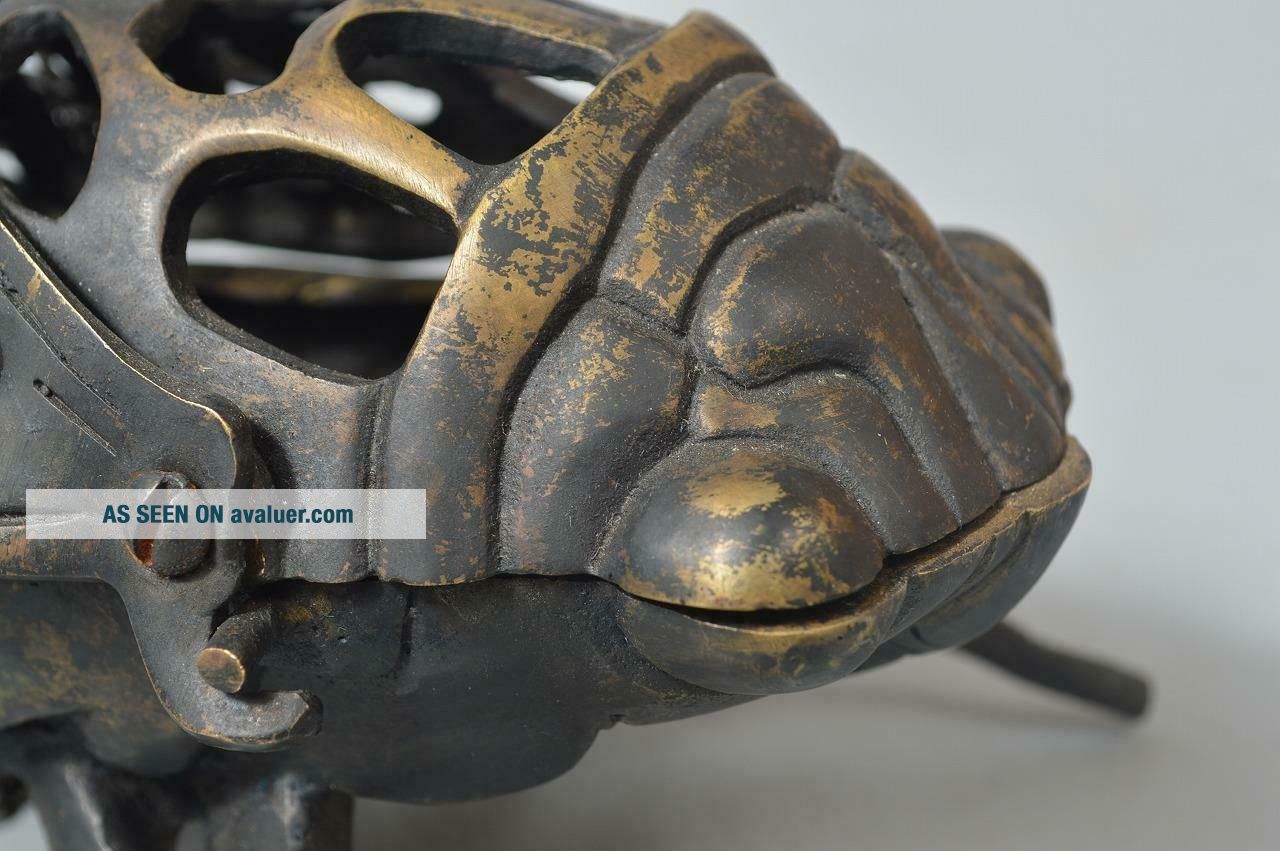 T4415: Japanese XF Copper Watermarks Sculpture Cicada - Shaped INCENSE ...
