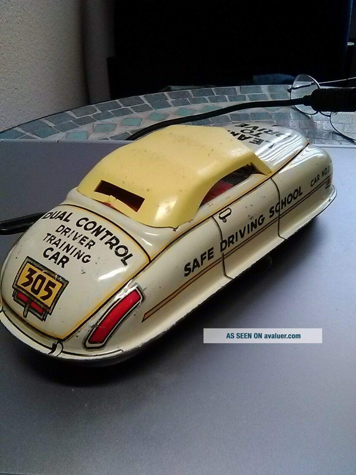 Vintage Toy MARX TIN WIND UP SAFE DRIVING SCHOOL Drivers Training Car ...