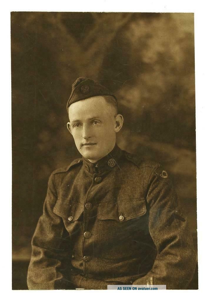 ORIG WWI DOUGHBOY SOLDIER C COMPANY ENGINEERS IN UNIFORM - SEPIA ...