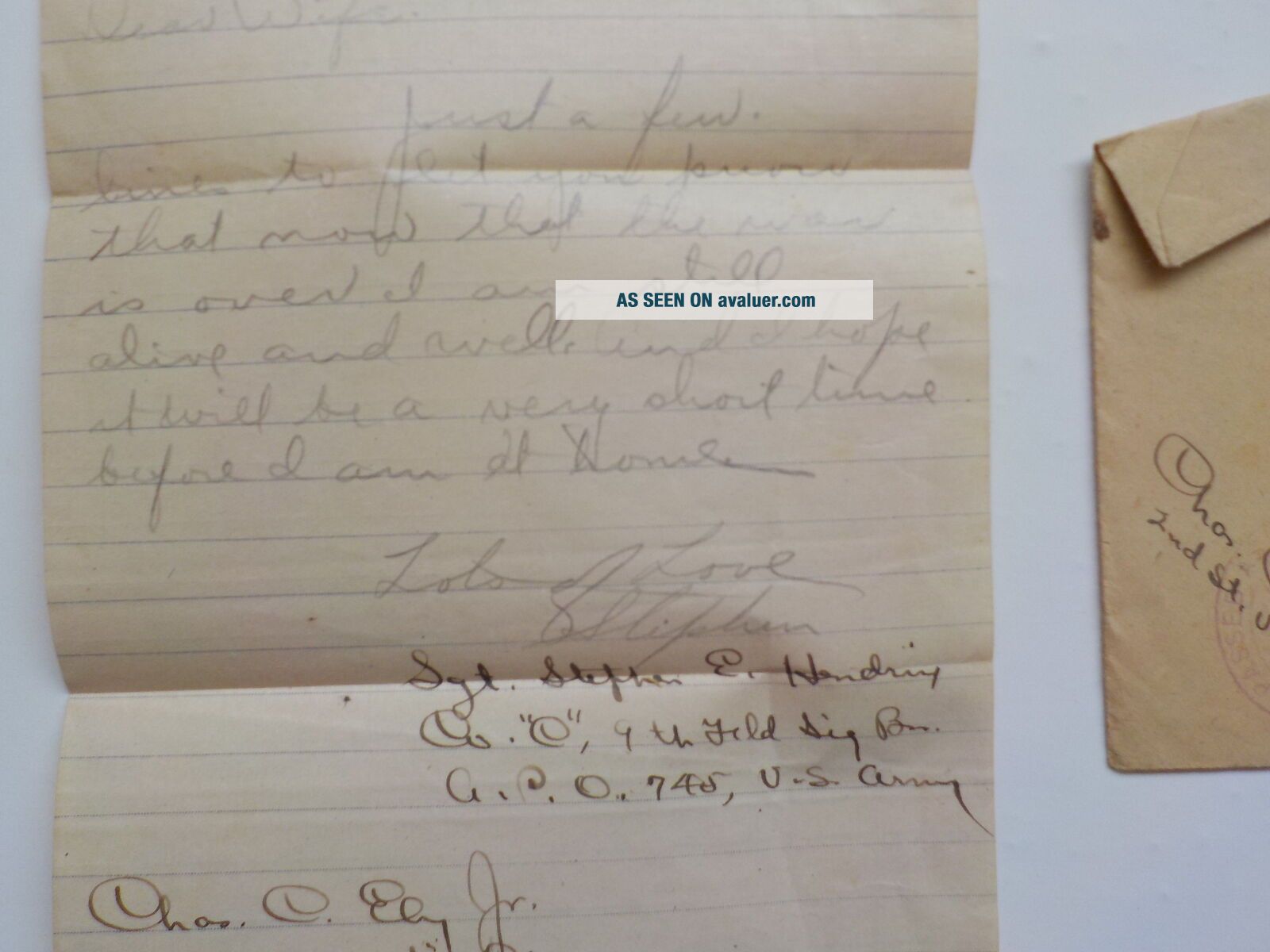 WWI Letter 1918 War Over Still Alive Soldier Army AEF 9th Field ...