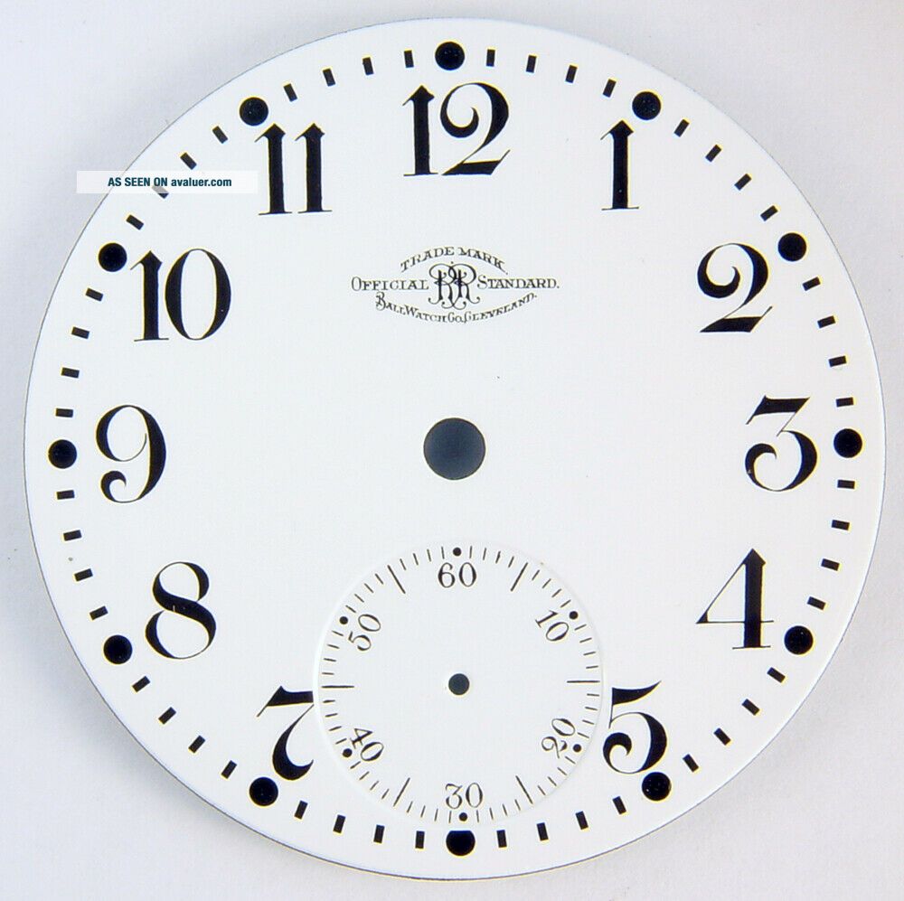 BALL WALTHAM 16 SIZE OFFICIAL RR STANDARD POCKET WATCH DIAL | #379661