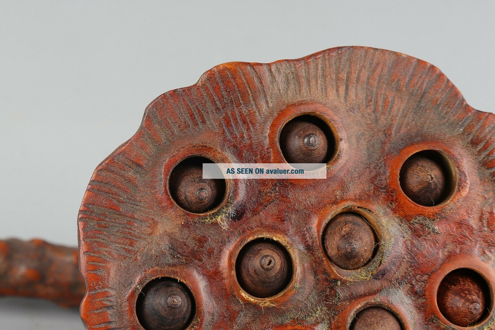 Chinese Exquisite Hand - Carved Seedpod Of Lotus Carving Boxwood Statue ...