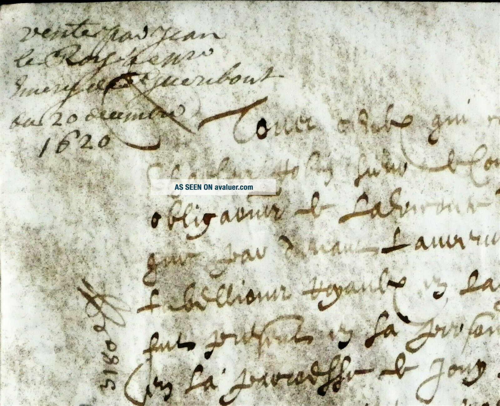 1620 Ancient KING LOUIS XIII Era French Document Parish Church Of ...