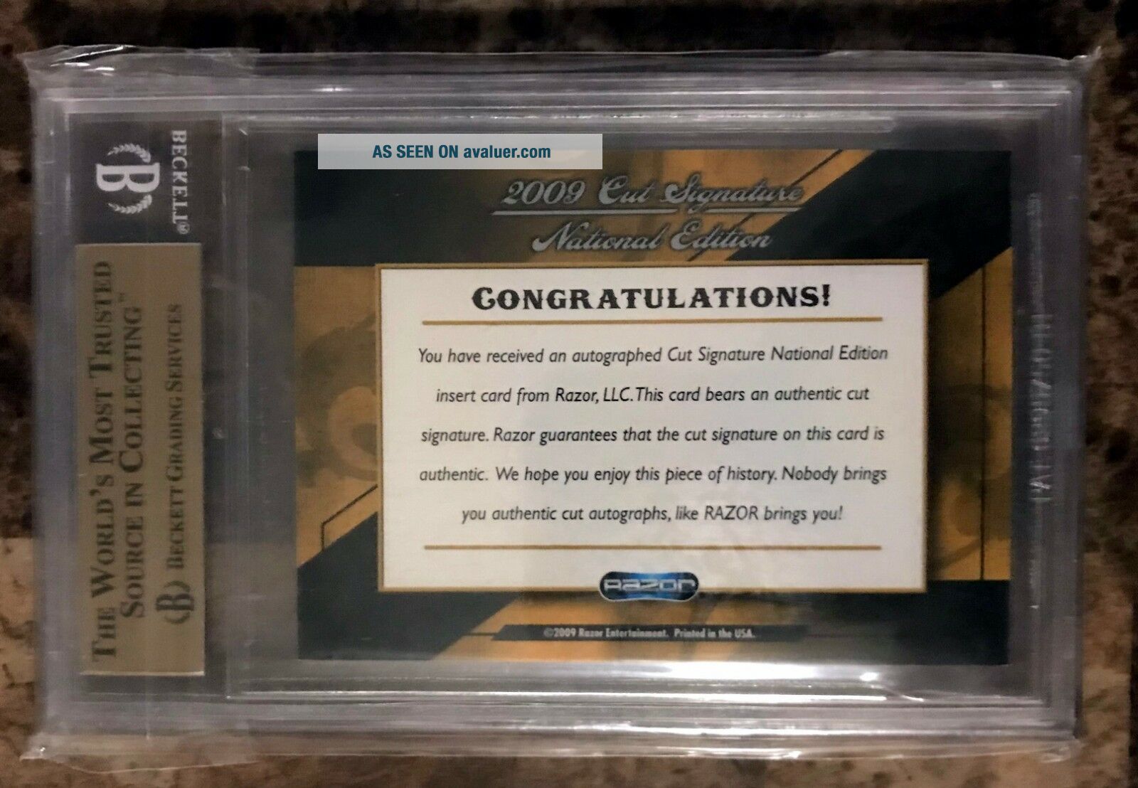 2009 JOHN HART Lone Ranger AUTOGRAPH Beckett Razor Cut Signature ...
