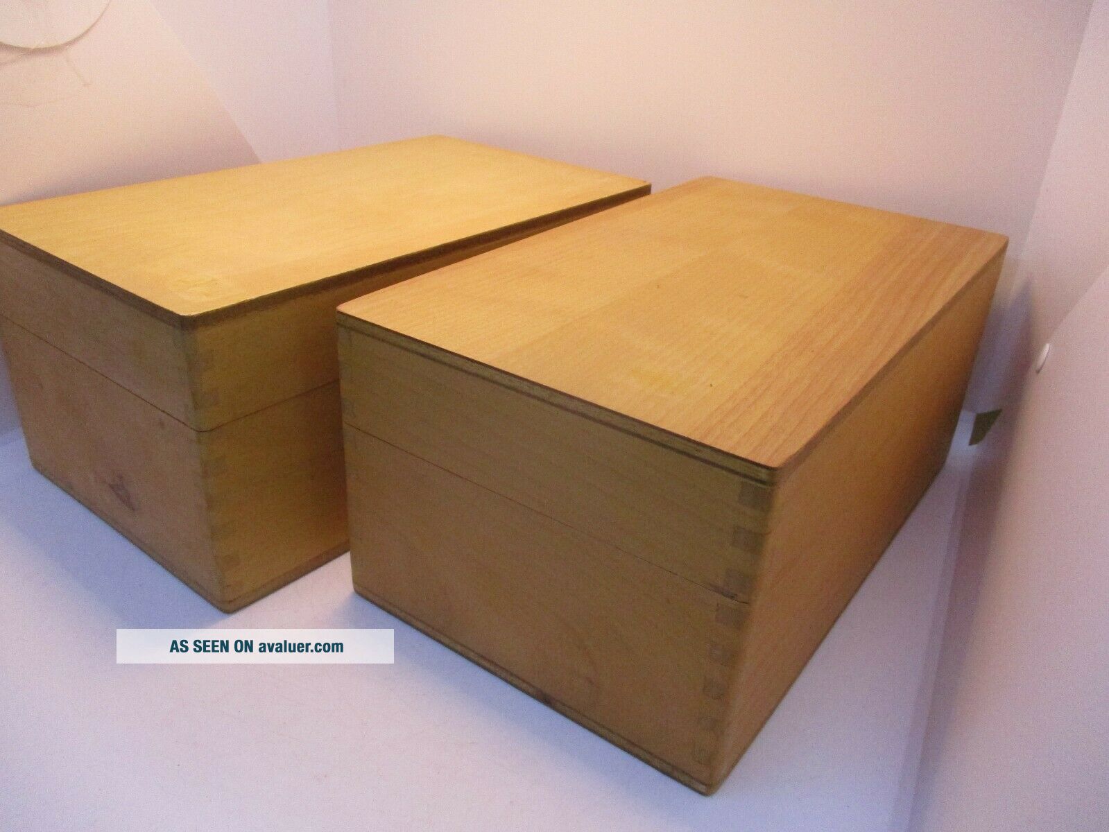 2 Napa Valley PSI Vintage Wood Oak Index Card File Filing Recipe Box ...