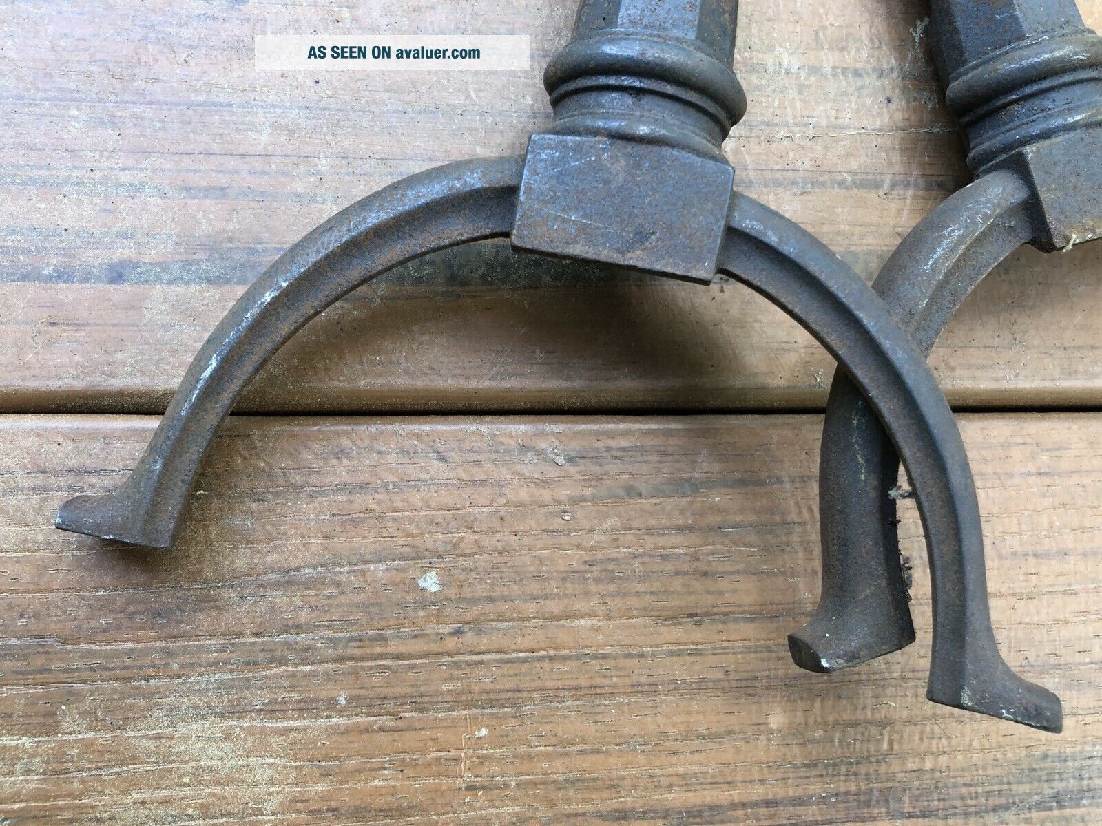 Pair Antique Bradley & Hubbard Cast Iron Andirons (Front Only - No Dogs ...