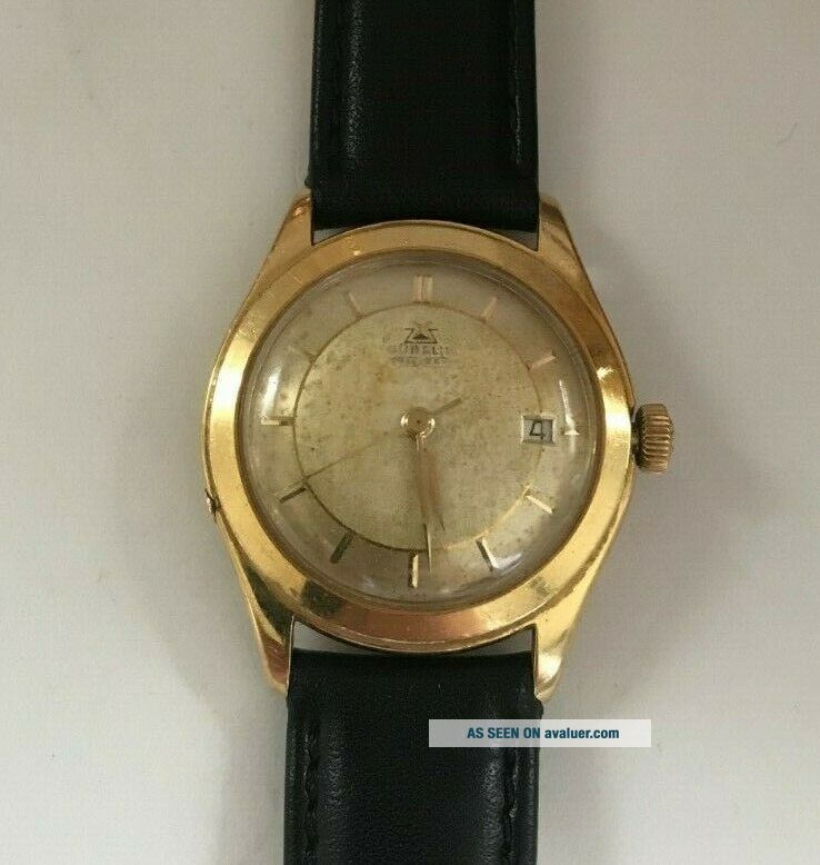 Rare Vintage Gubelin Automatic 18k Gold Pie - Pan Dial Ipso Date Watch ...