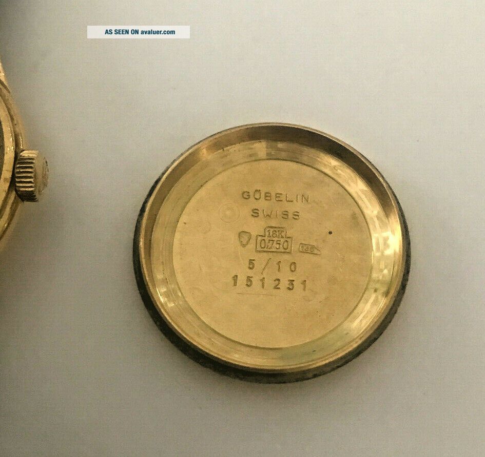 Rare Vintage Gubelin Automatic 18k Gold Pie - Pan Dial Ipso Date Watch ...