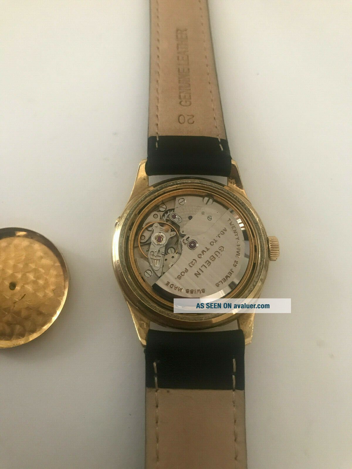 Rare Vintage Gubelin Automatic 18k Gold Pie - Pan Dial Ipso Date Watch ...