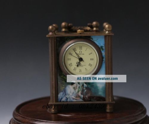 Collectible Old Chinese Cloisonne Handwork Mechanical Table Clock | #442412