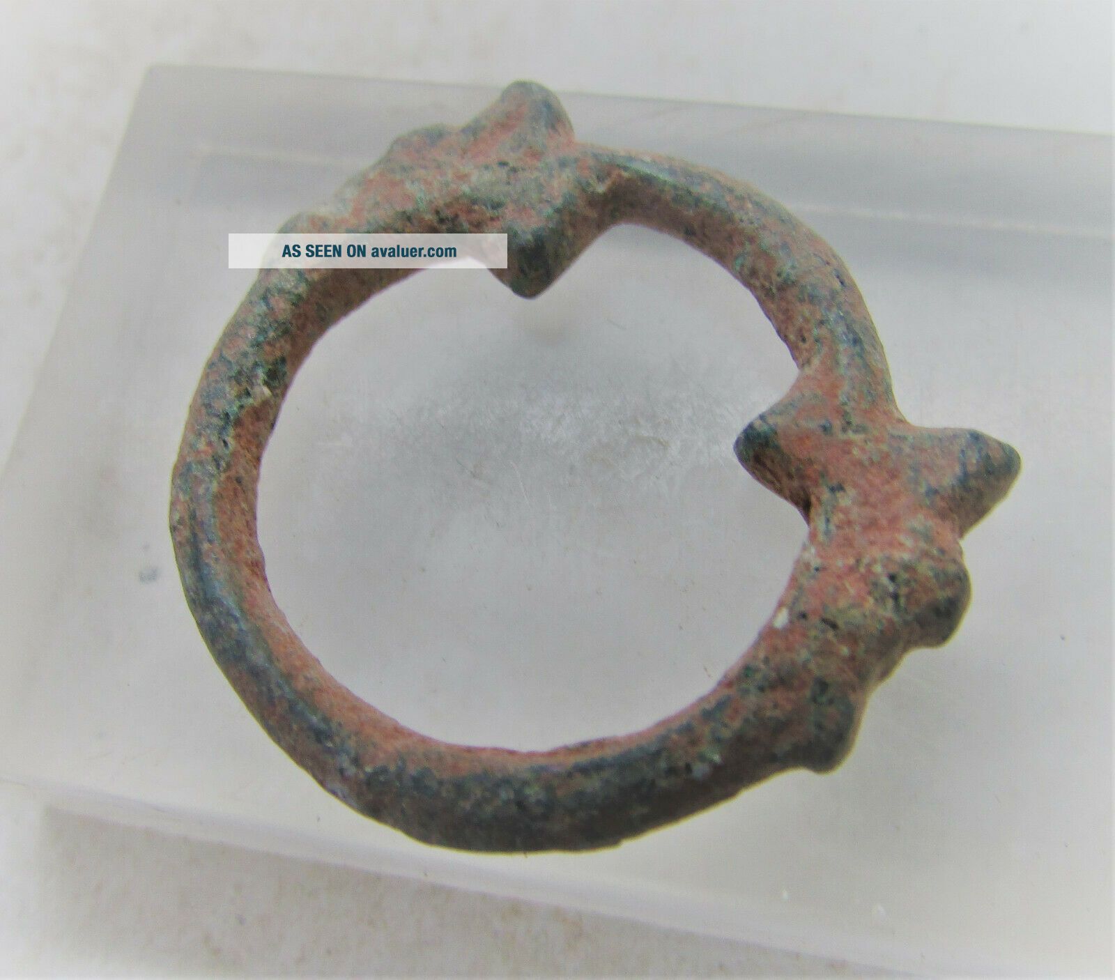 ANCIENT CELTIC BRONZE PROTO RING MONEY WITH TWO SERPENT HEADS | #454351