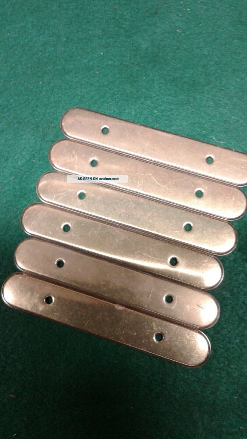 6 BACK PLATES For Handles Pulls Antique BrassTone Cabinet Drawer Retro ...