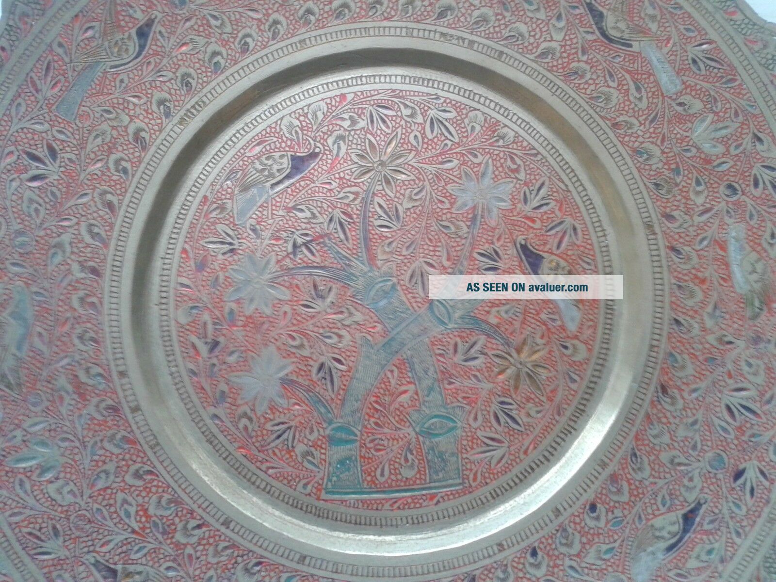Antique Islamic Persian Middle Eastern Brass Plate - Very Unique | #456085