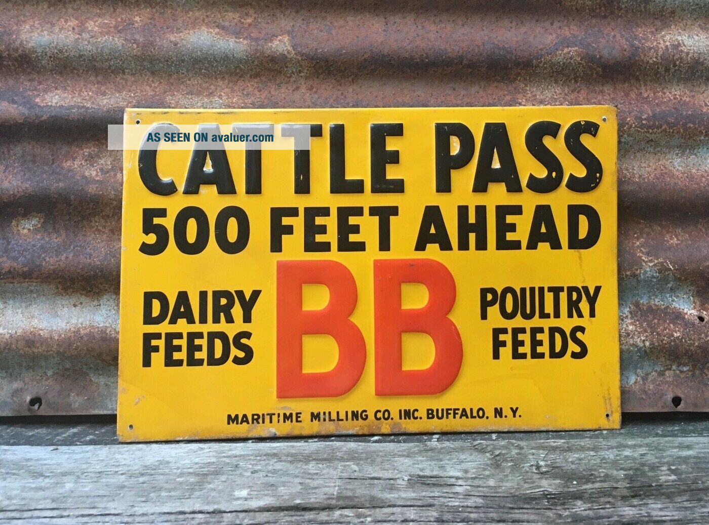 Cattle Crossing Metal Sign Cow Pass BB Poultry Feed Dairy Buffalo ...