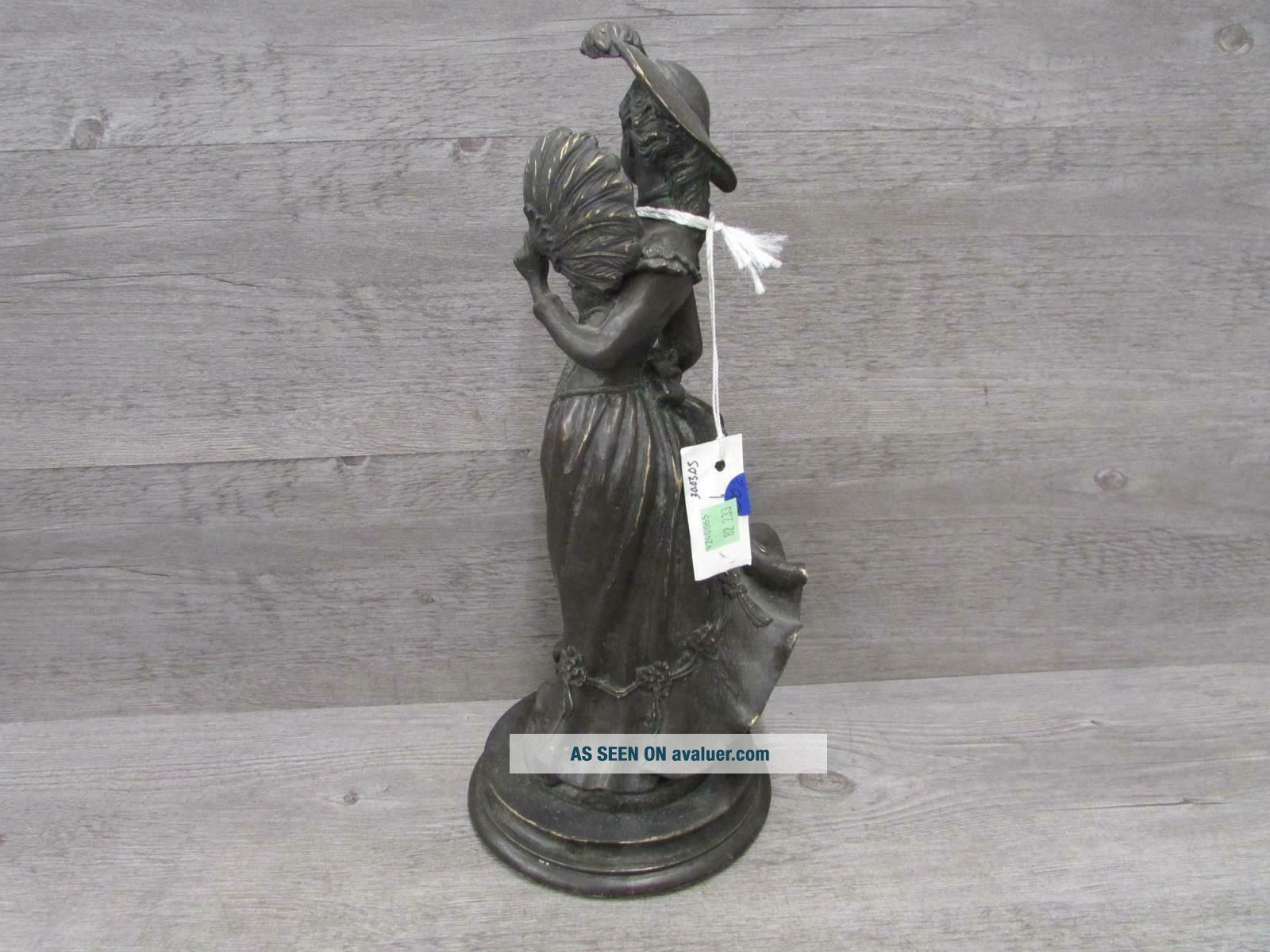 Unbranded 14 " Victorian Lady With Fan Cast Iron Statue | #461534