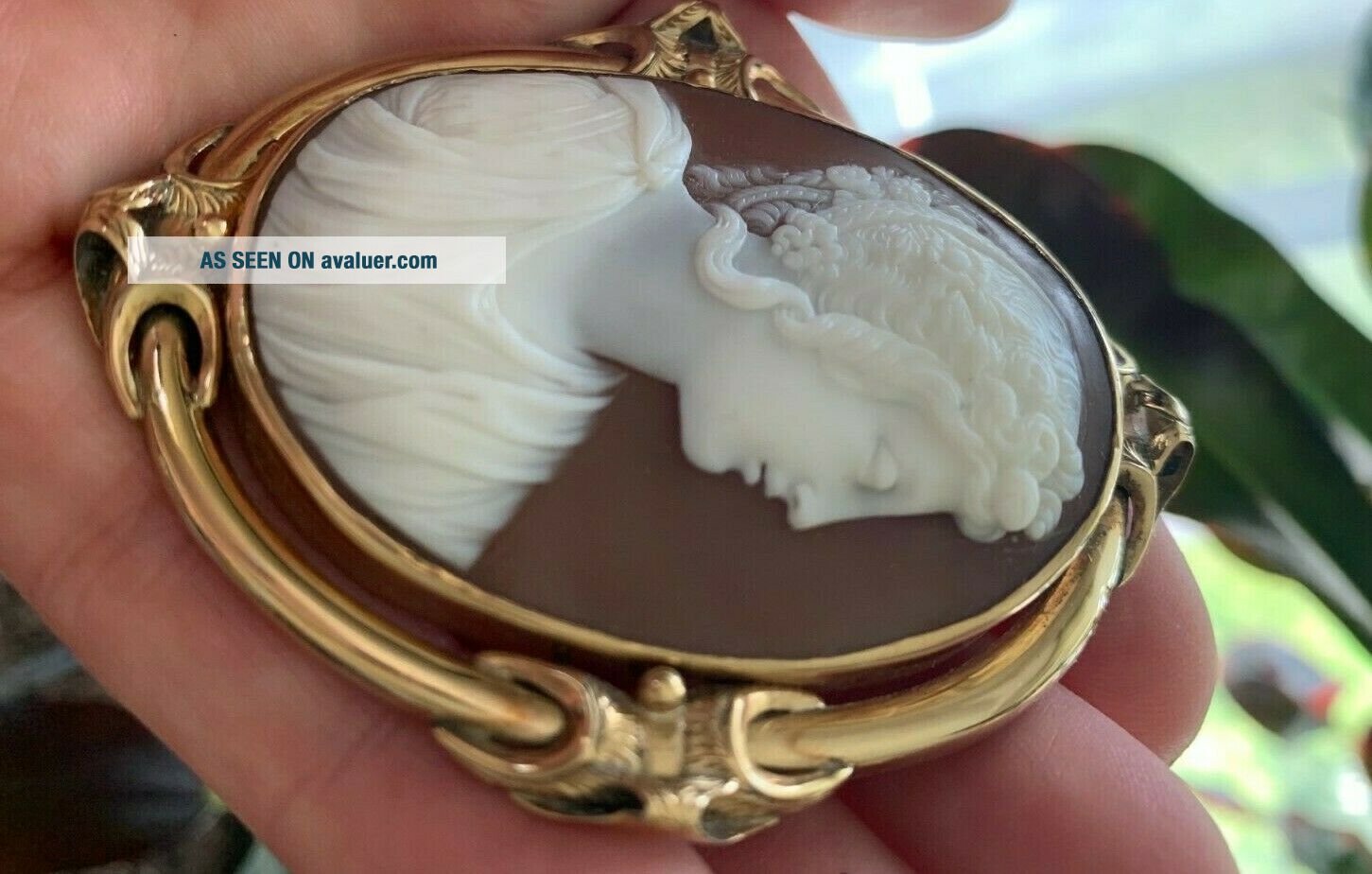 XX - Tra Fine Large Antique Carved Shell Cameo Brooch Of Flora In 14k ...