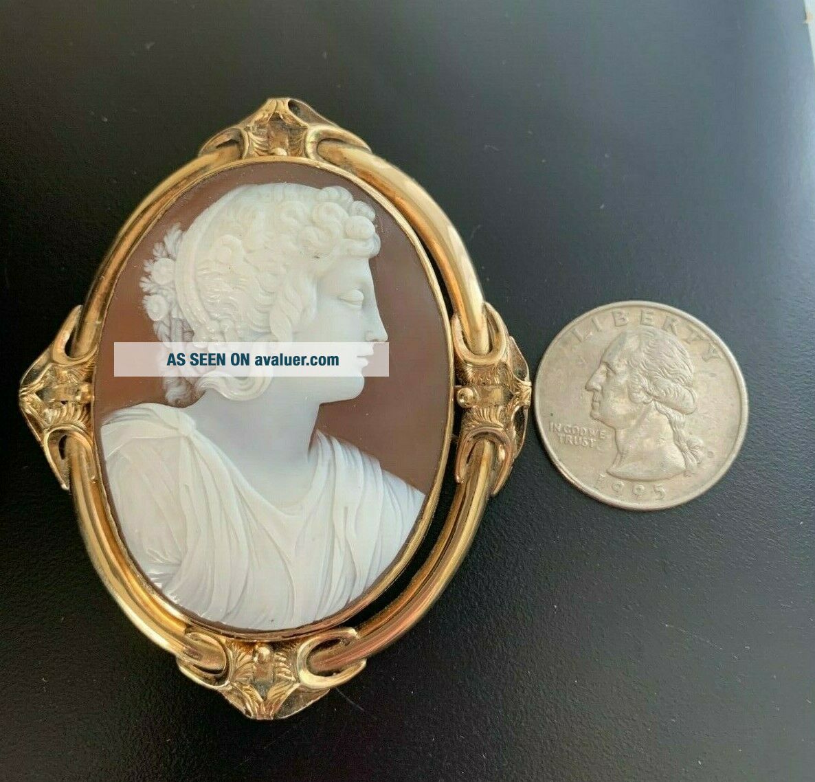 XX - Tra Fine Large Antique Carved Shell Cameo Brooch Of Flora In 14k ...