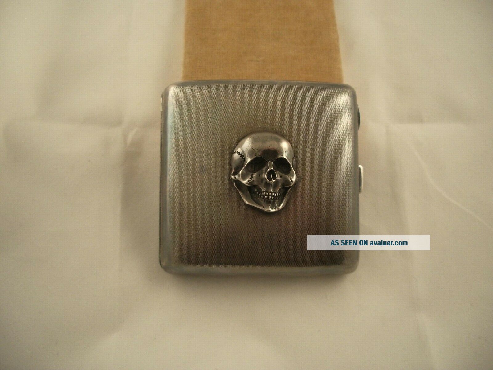 RARE VINTAGE SILVER CUSTOM MEMENTO MORI MASONIC SKULL CIGARETTE CASE ...