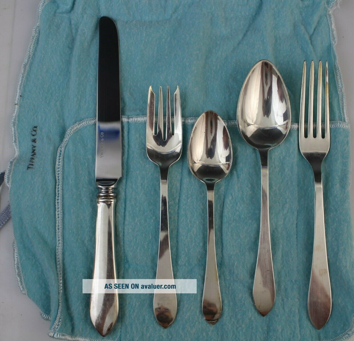 5 Pc Tiffany Co Sterling Silver Faneuil Silverware Flatware Place ...
