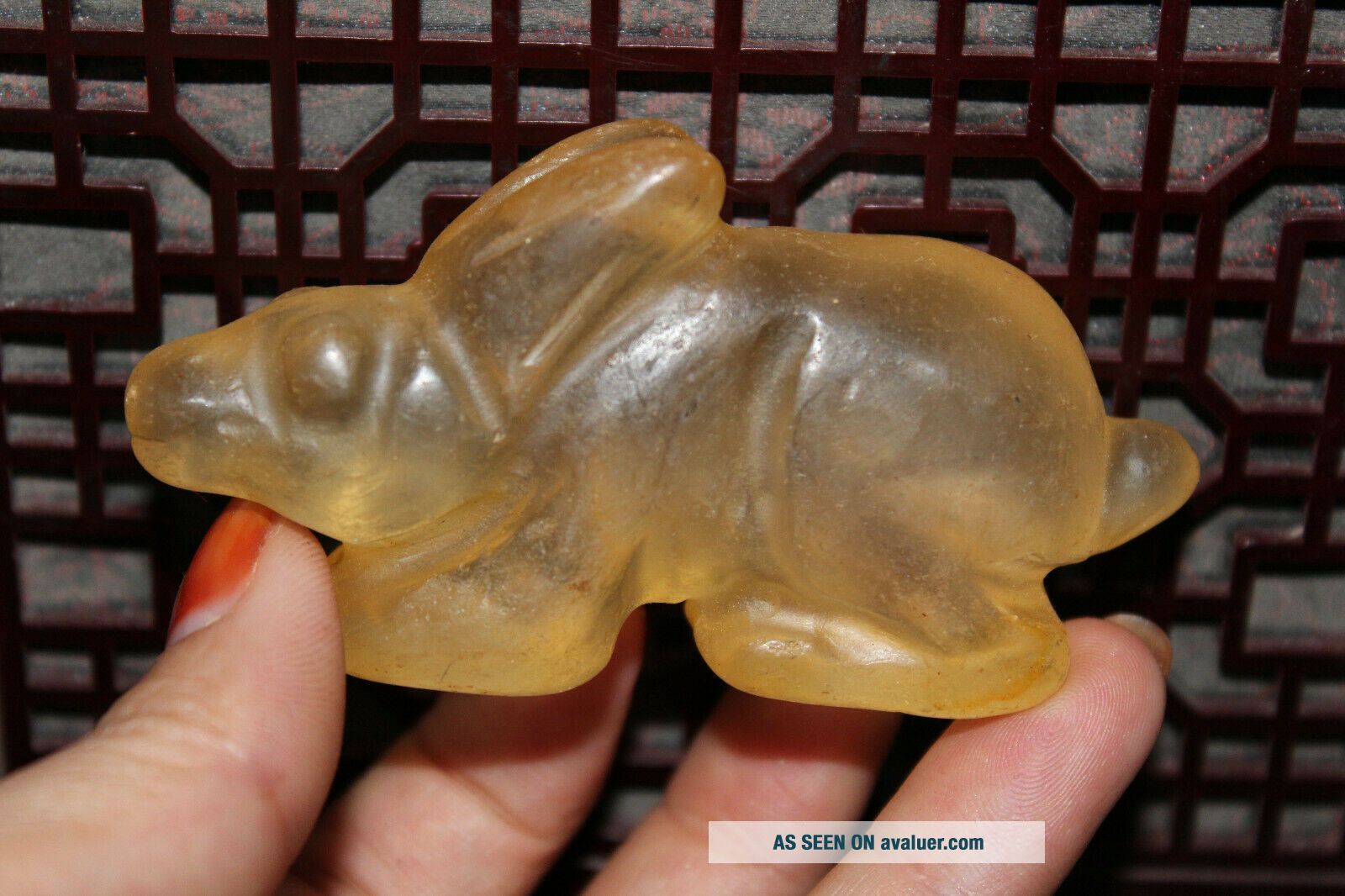 Chinese Jade Red Mountain Culture Crystal Engraving Amulet A33 | #512228