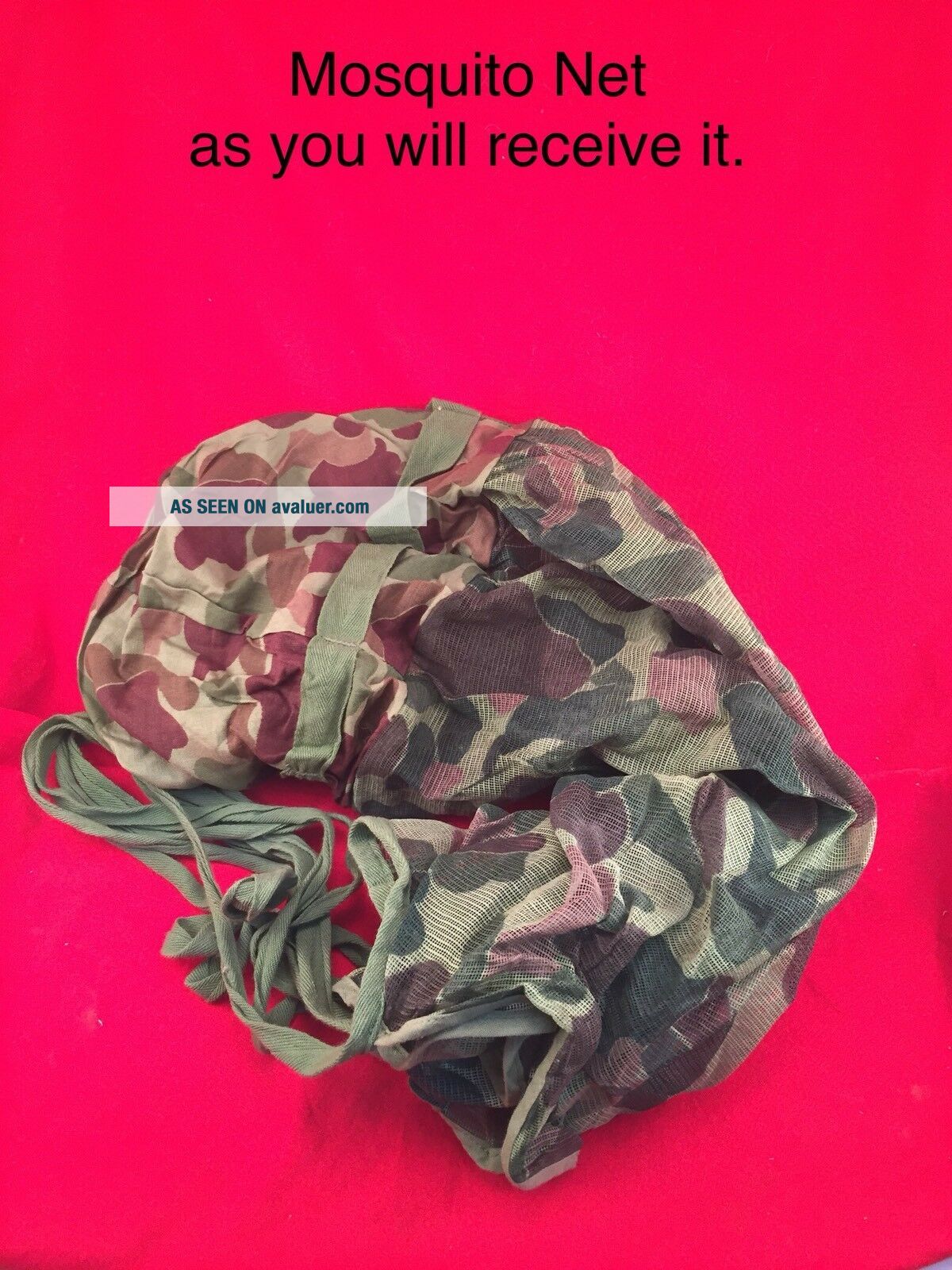 WWII USMC M1944 Camouflage Mosquito Net / Sniper Vail For M1 Helmet NOS ...