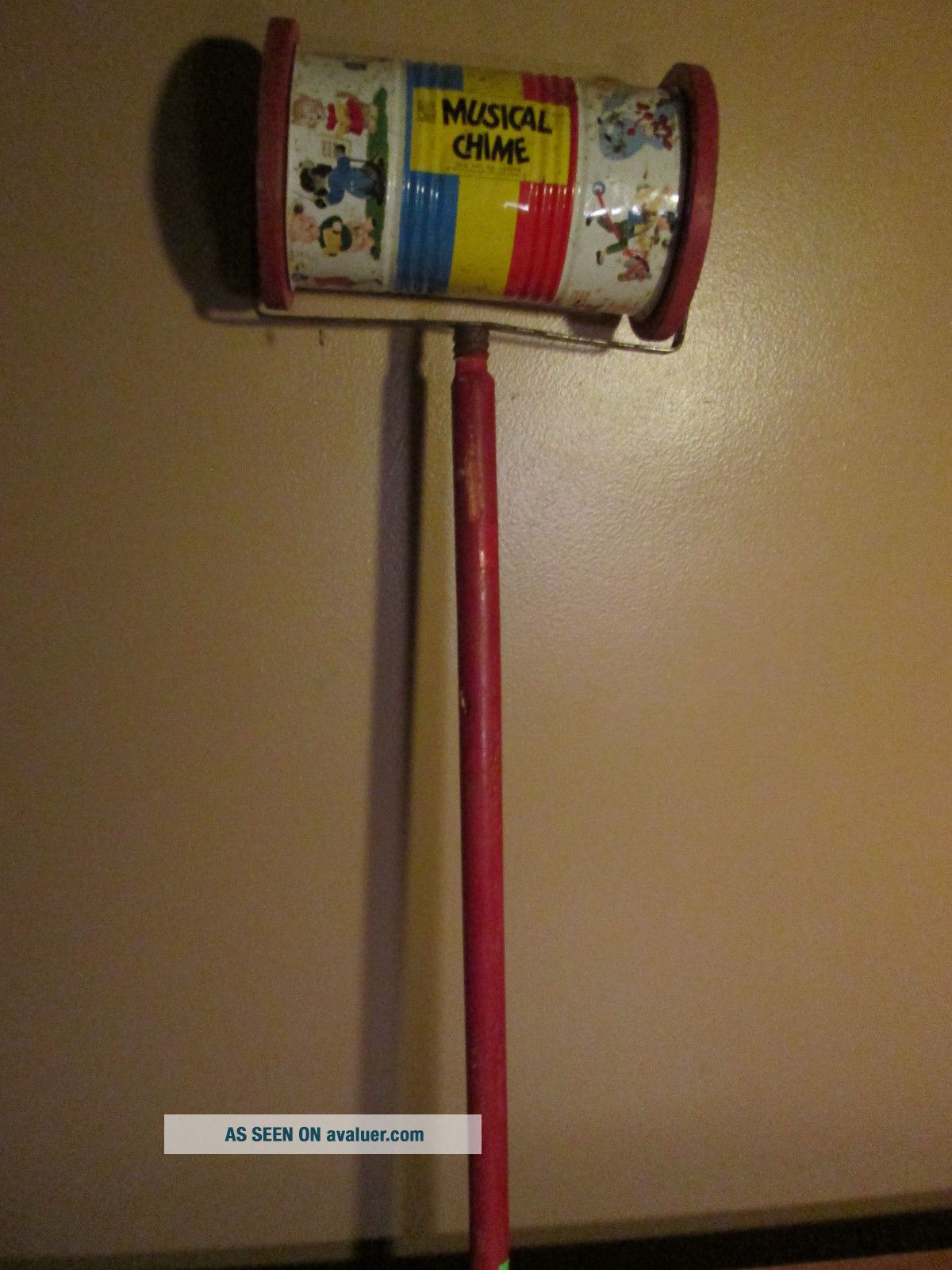 1950s Fisher Price Musical Chime Push Toy Roller Barrel Tin Metal Litho ...