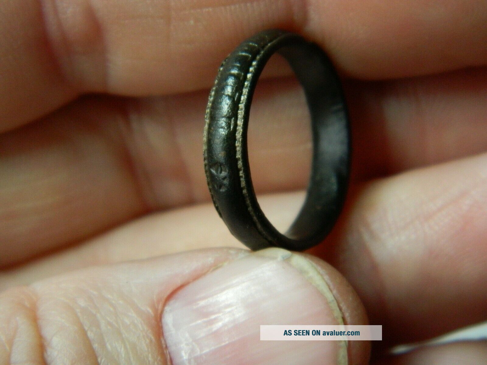 Rare Medieval Gilt Bronze Finger Ring Makers Mark Star Metal Detecting ...