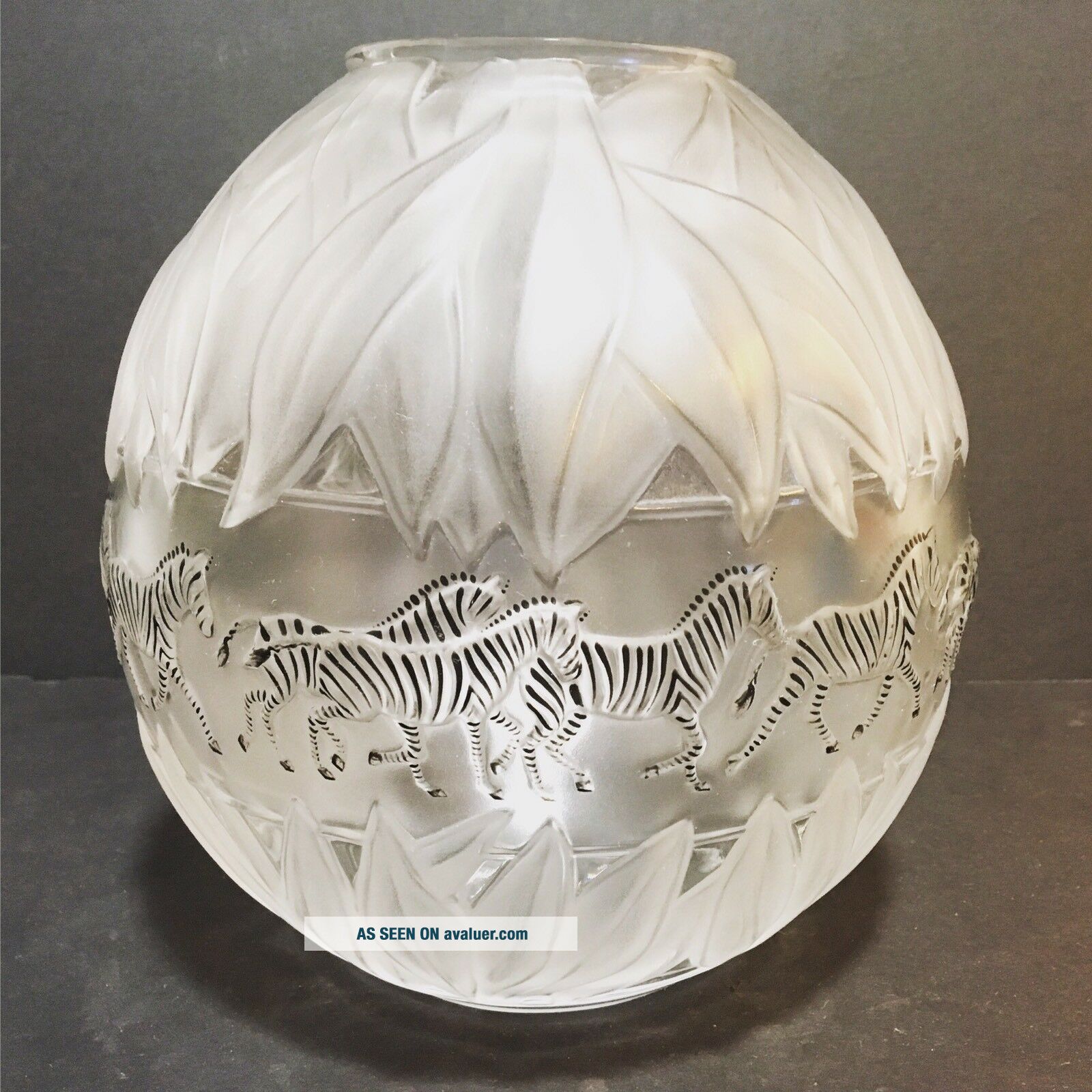 RARE Lalique Ltd. Edition " Tanzania " Zebra Vase Etched Marie - Claude ...